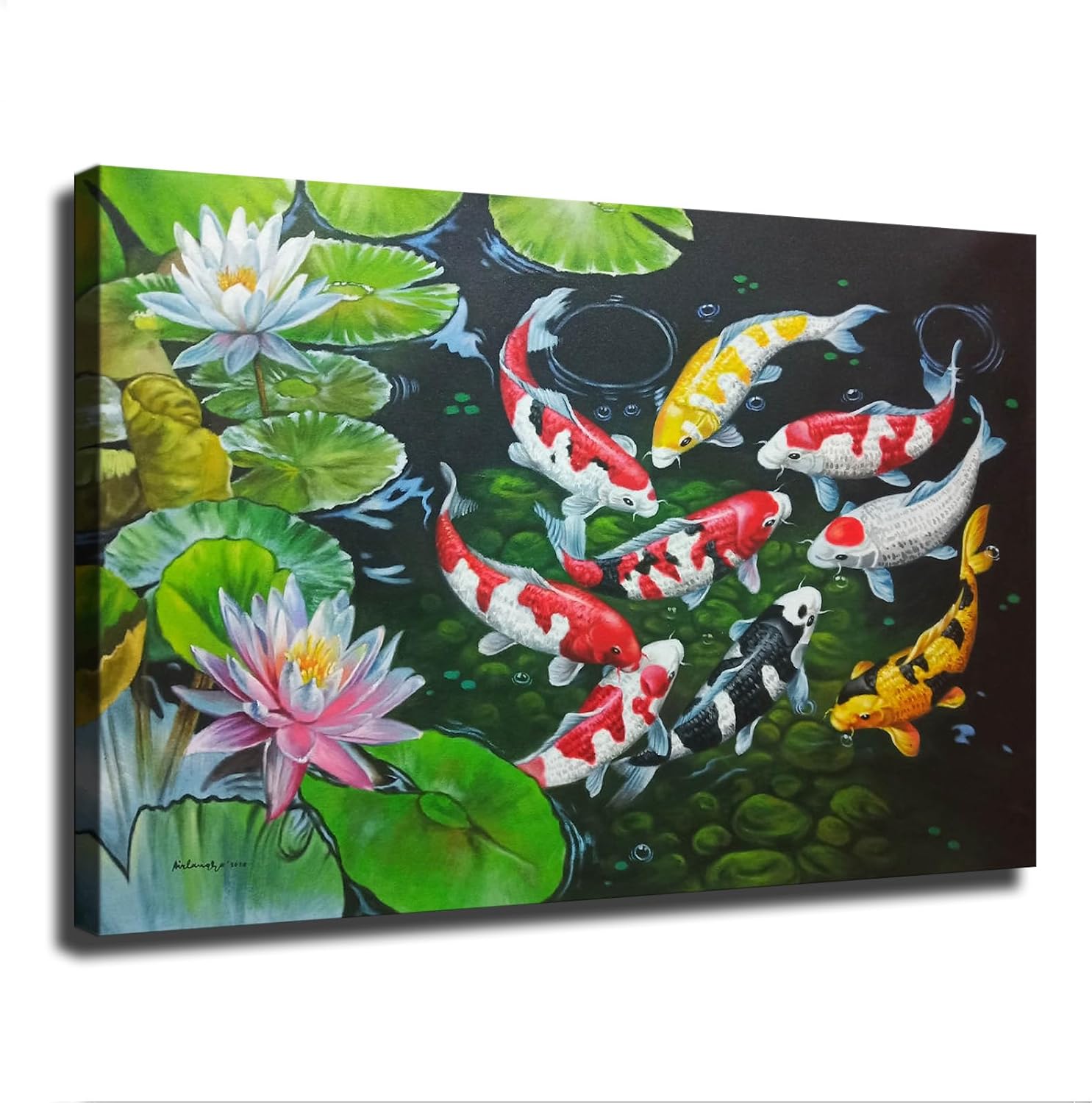 Amazon.com: Abstract Nine Red Koi Fish Landscape Lucky Carp Feng Shui ...