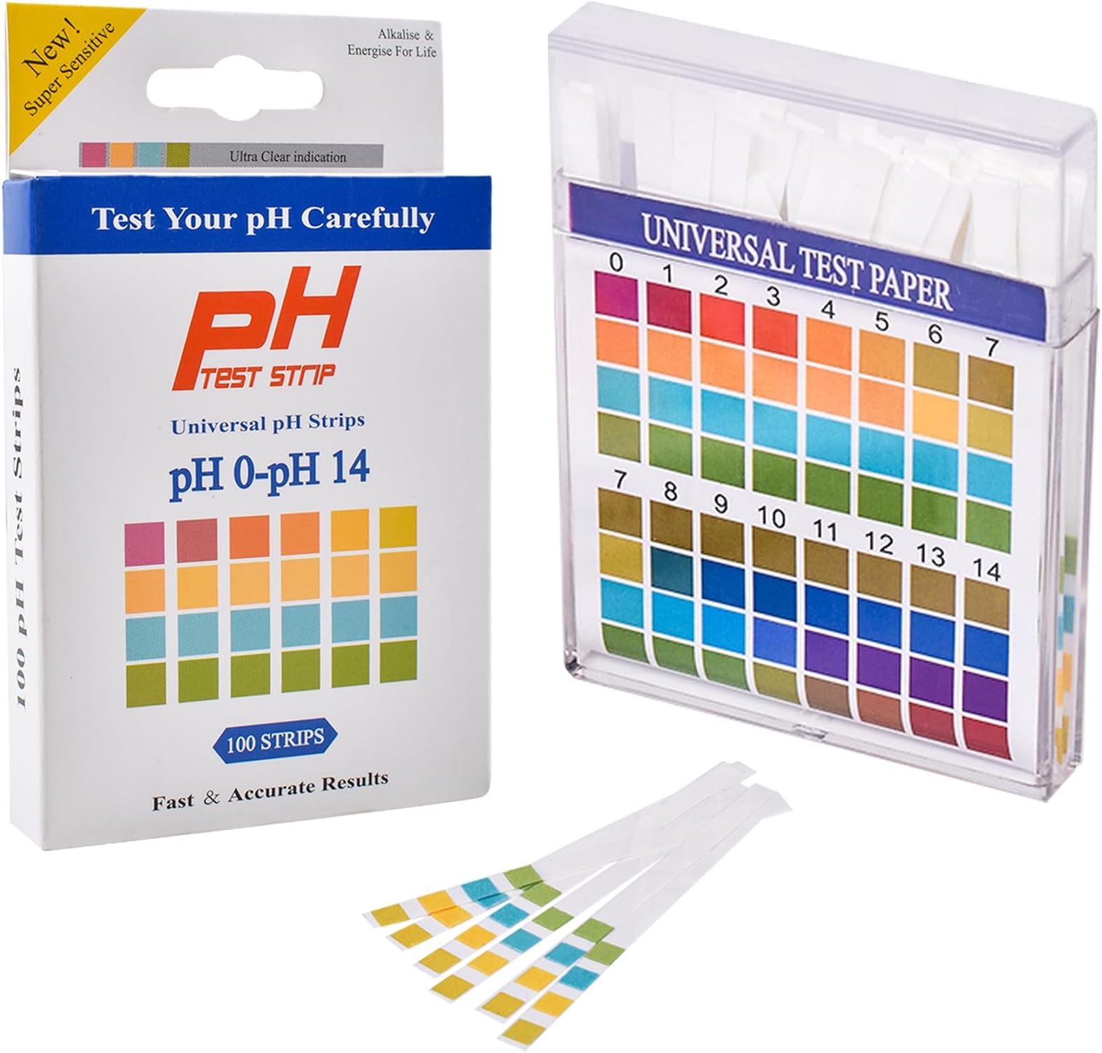 100PCS pH Test Strips, Litmus Paper pH Test Strips, Universal 0-14 pH ...