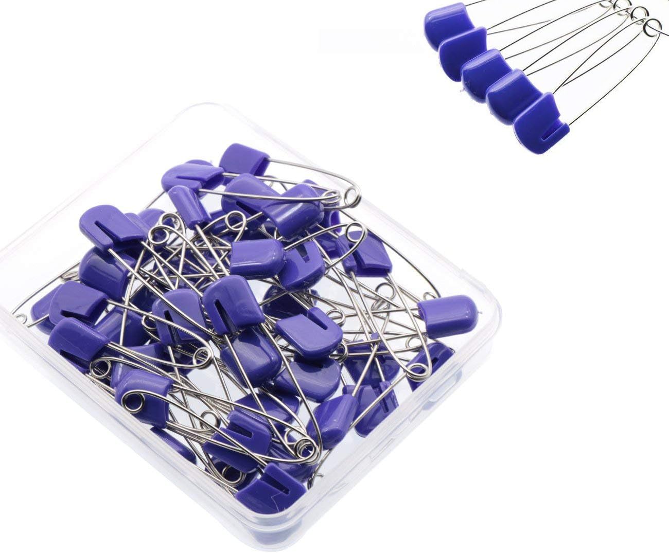 Amazon.com: Waykino 50PCS Kids Pins Plastic Head Baby Safety Pins ...