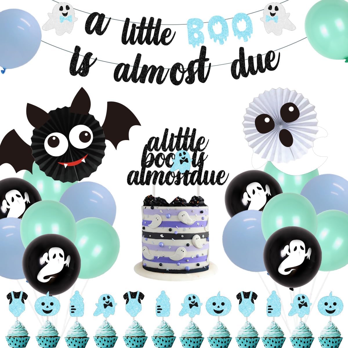 Amazon.com: Wonmelody A Little Boo Is Almost Due Halloween Baby Shower ...
