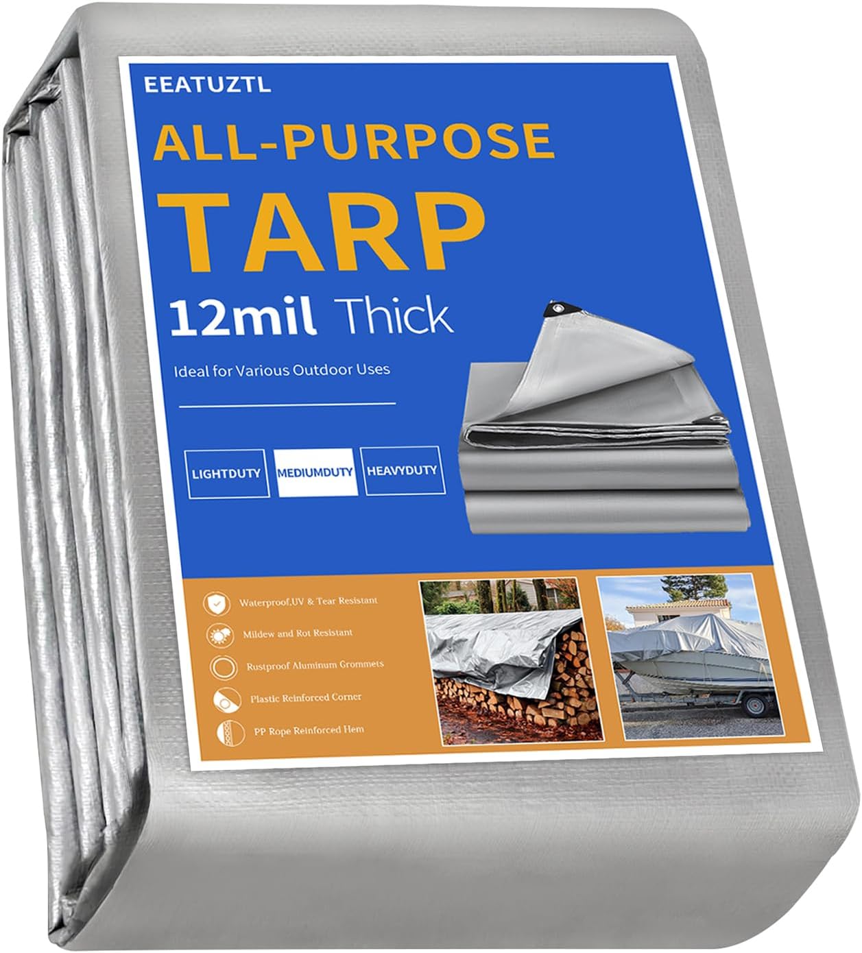 Amazon.com: EEATUZTL 20x30 FT Tarps Heavy Duty Waterproof, 12 Mil Large ...
