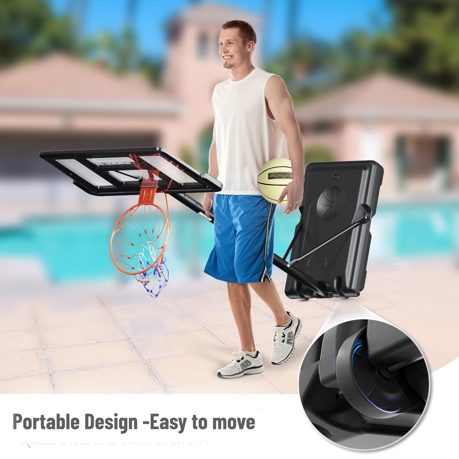 Dunn-Rite Splash & Shoot PEXMOR Pool Basketball Hoop & Volleyball Set ...