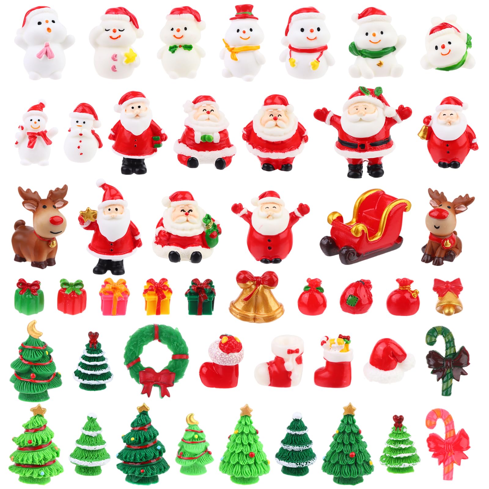 Peerless 48Pcs Christmas Miniature Figurines Christmas Desktop Decor ...