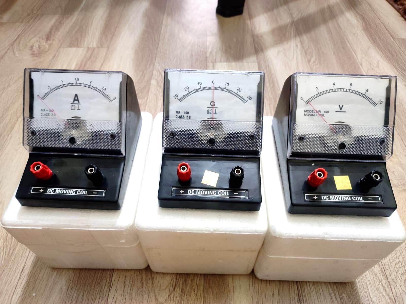 Big Size MR-100 Set of 3 analog dc Voltmeter 10 volt+Ammeter 10 Ampre ...