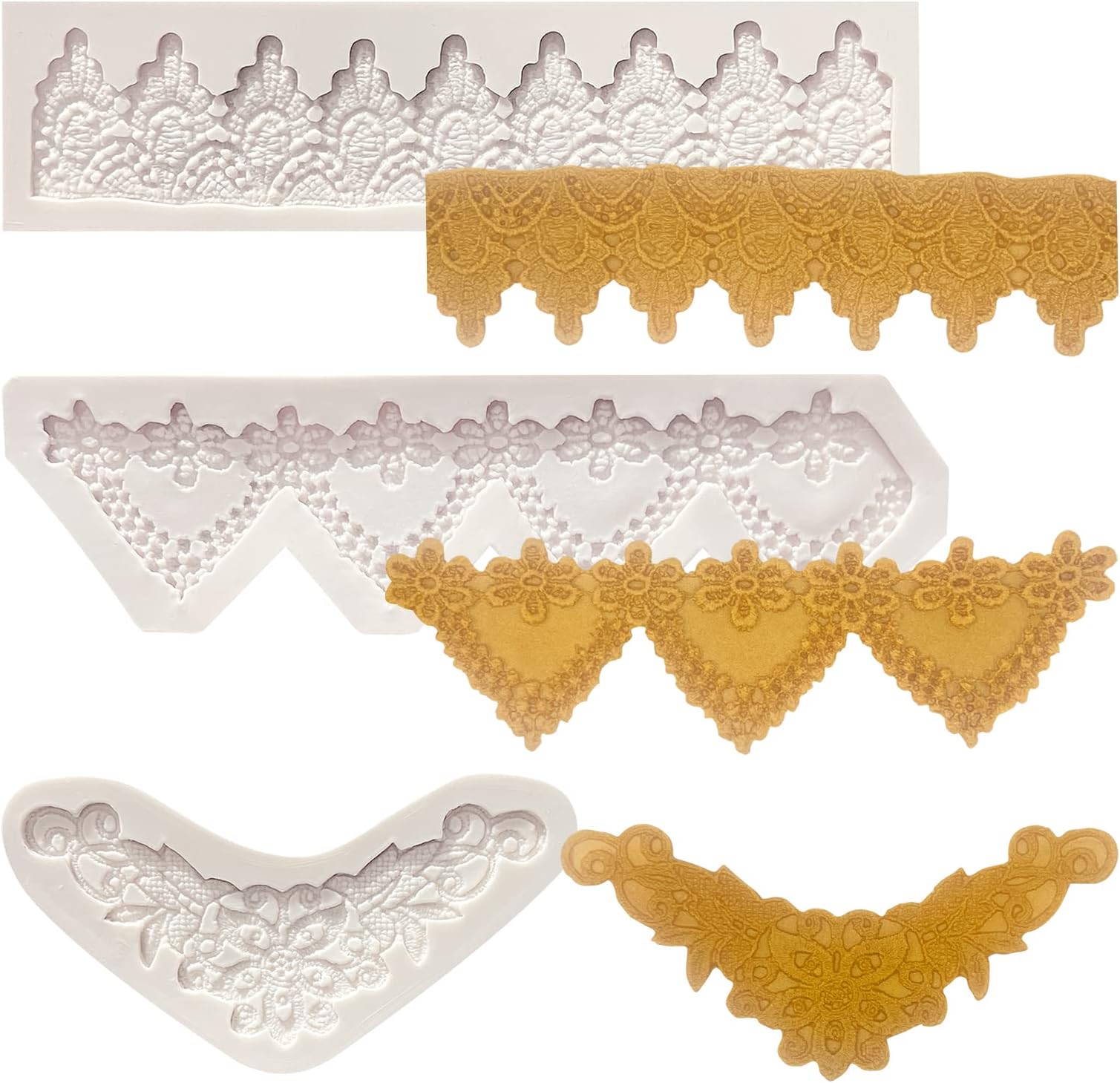 Amazon.com: Longzand Molds DIY Cake Decorating Mold with Silicone Lace ...