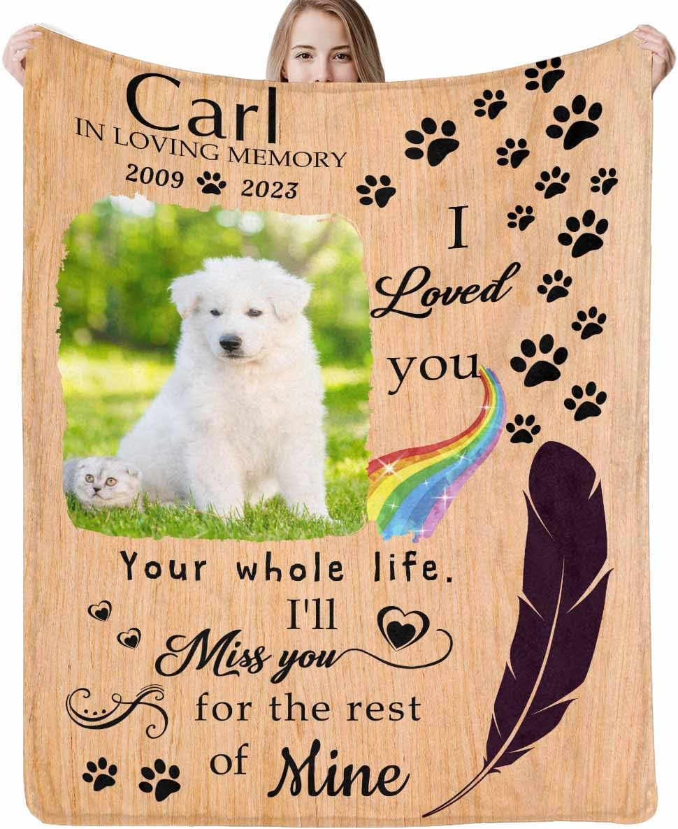 Amazon.com : Jaydouble Custom Blanket with Picture Name in Memory of ...