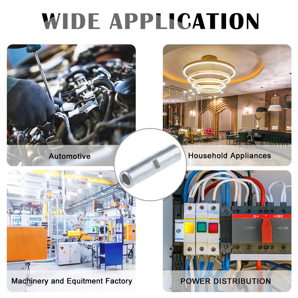 Snapklik.com : Non Insulated Butt Connectors 16-14 AWG, 200pcs ...