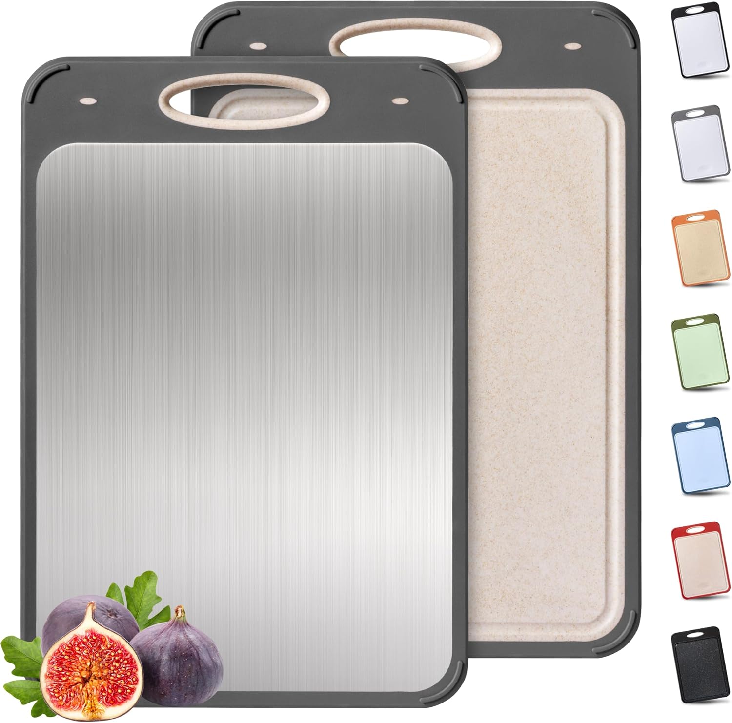 Amazon.com: 2 in 1 Stainless Steel Cutting Board with Handle Chopping ...