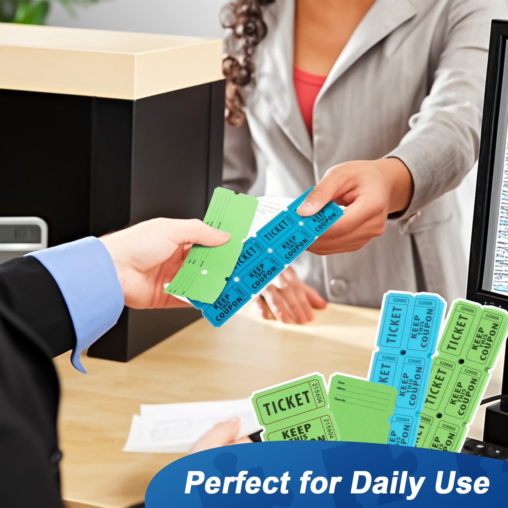 Snapklik.com : MAQIHAN 400 PCS Double Roll Raffle Tickets - 50/50 ...