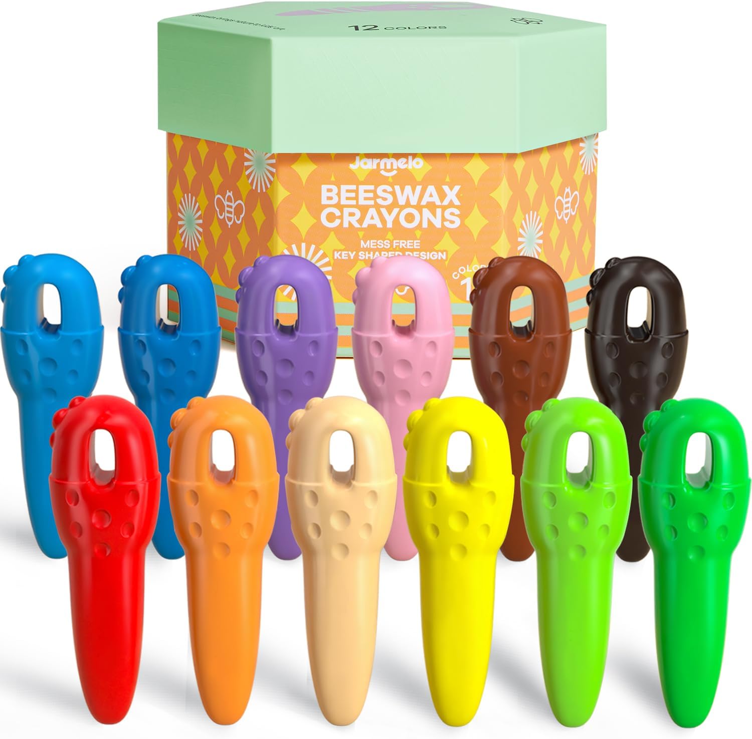 Amazon.com: Wobe Finger Crayons for Toddlers, Palm-Grip 12 Colors Paint ...