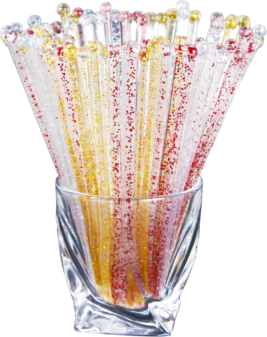 Amazon.com | Honoson 100 Pieces Disposible Plastic Round Top Crystal ...