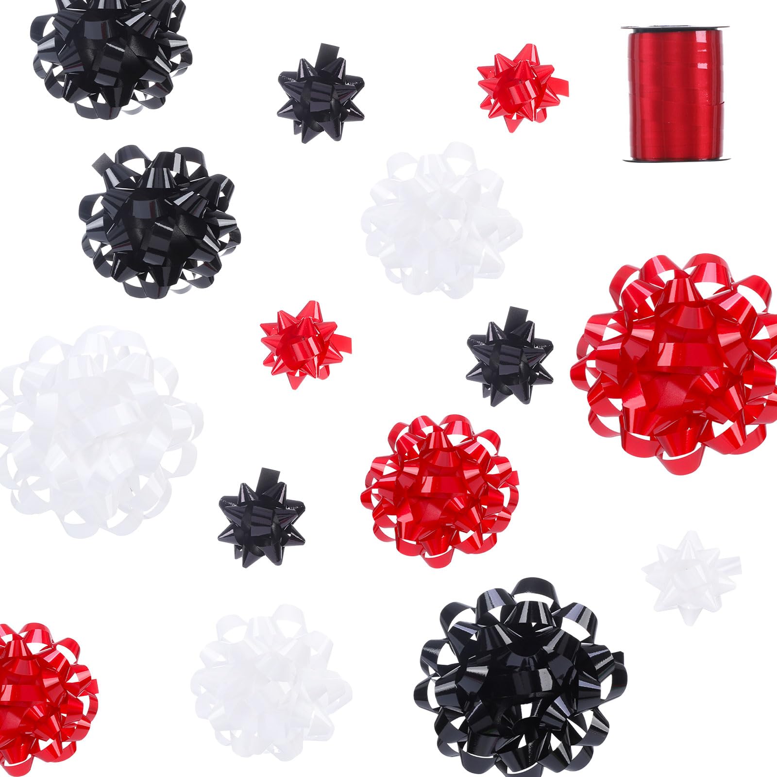 Amazon.com: 25 Pcs Gift Bows Assortment - 3 Size Gift Bowsand 1 Crimped ...