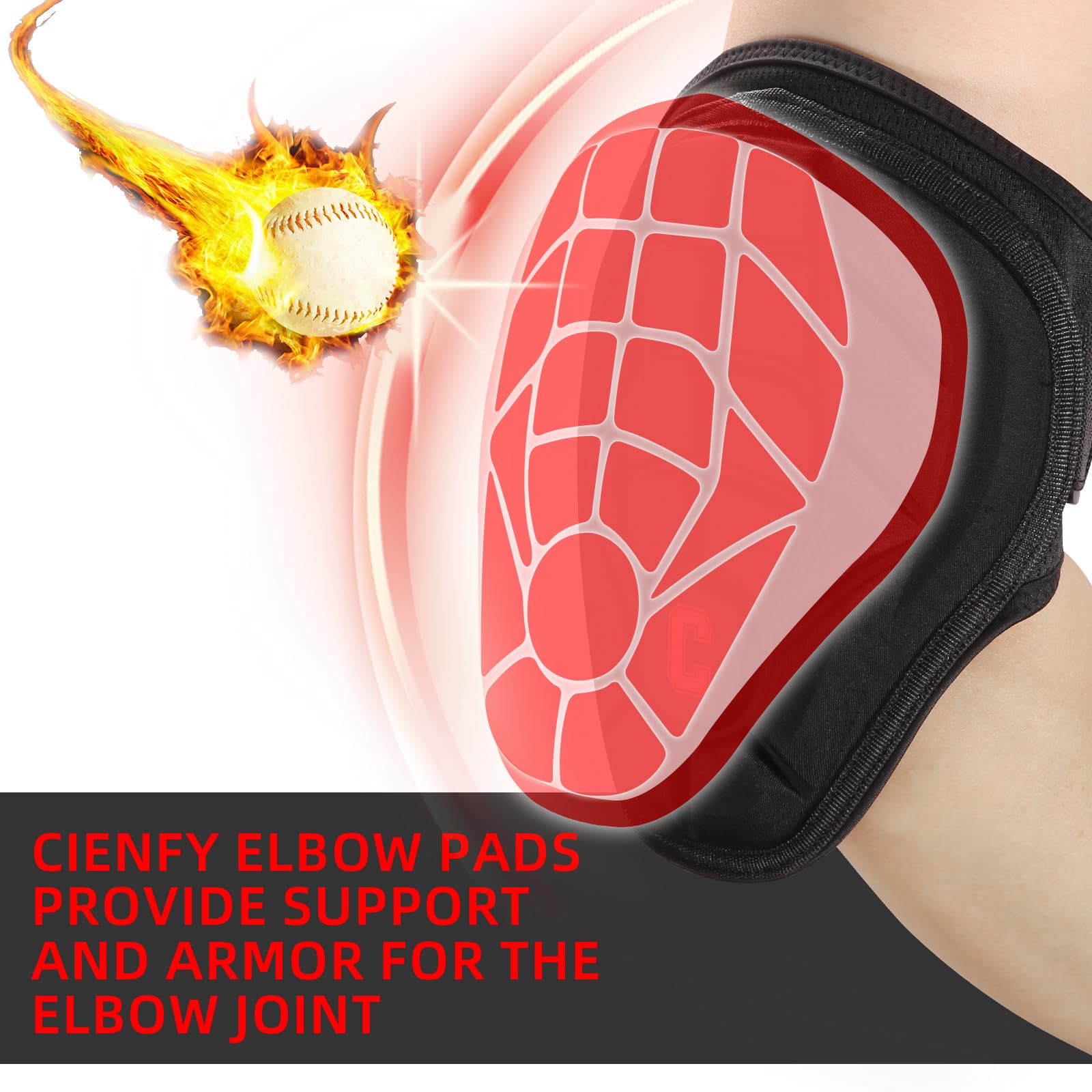 Snapklik.com : Cienfy Batters Elbow Guard Baseball Softball Elbow Pad ...