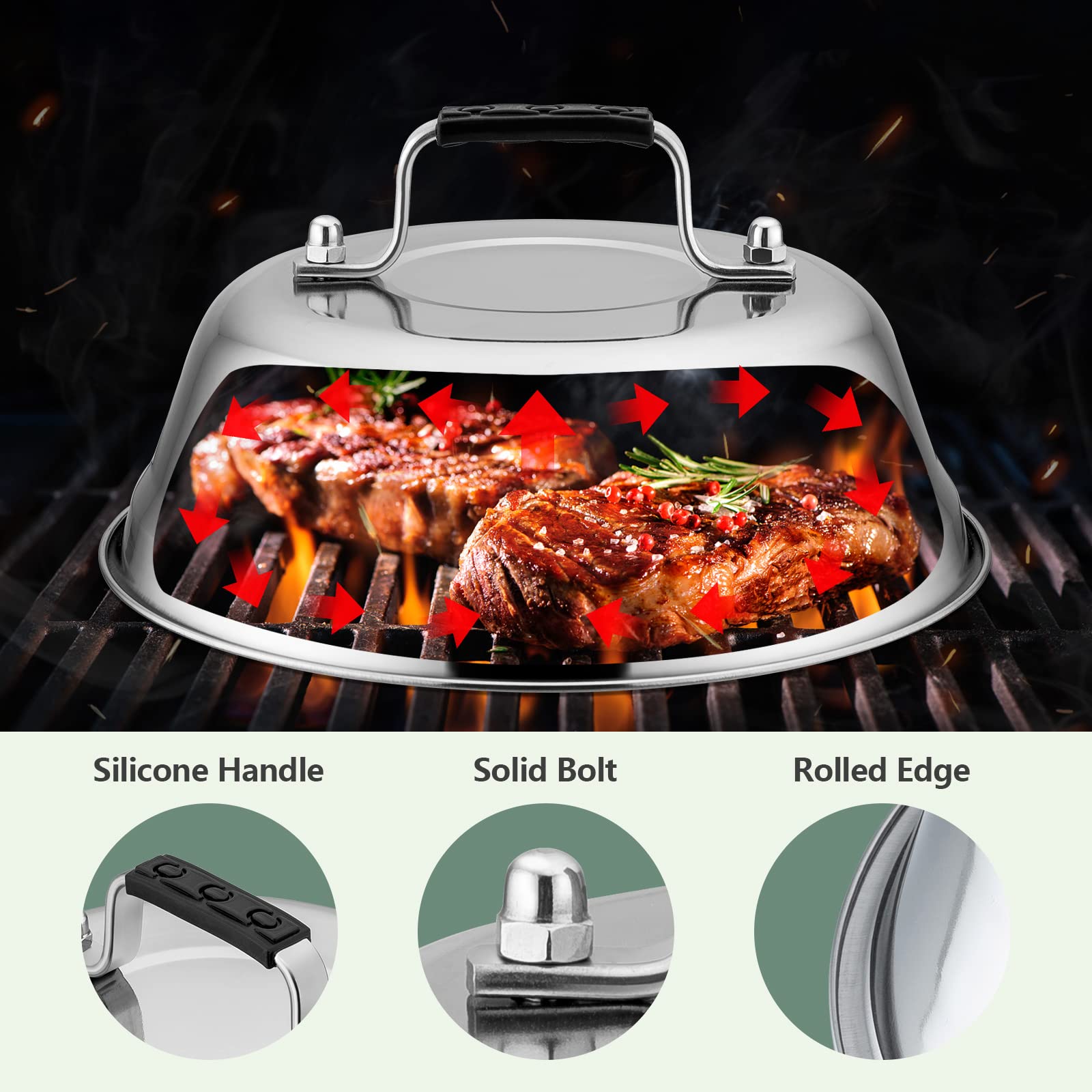 Snapklik.com : 2Pcs Melting Dome For Griddle, Leonyo 13" Rectangle ...