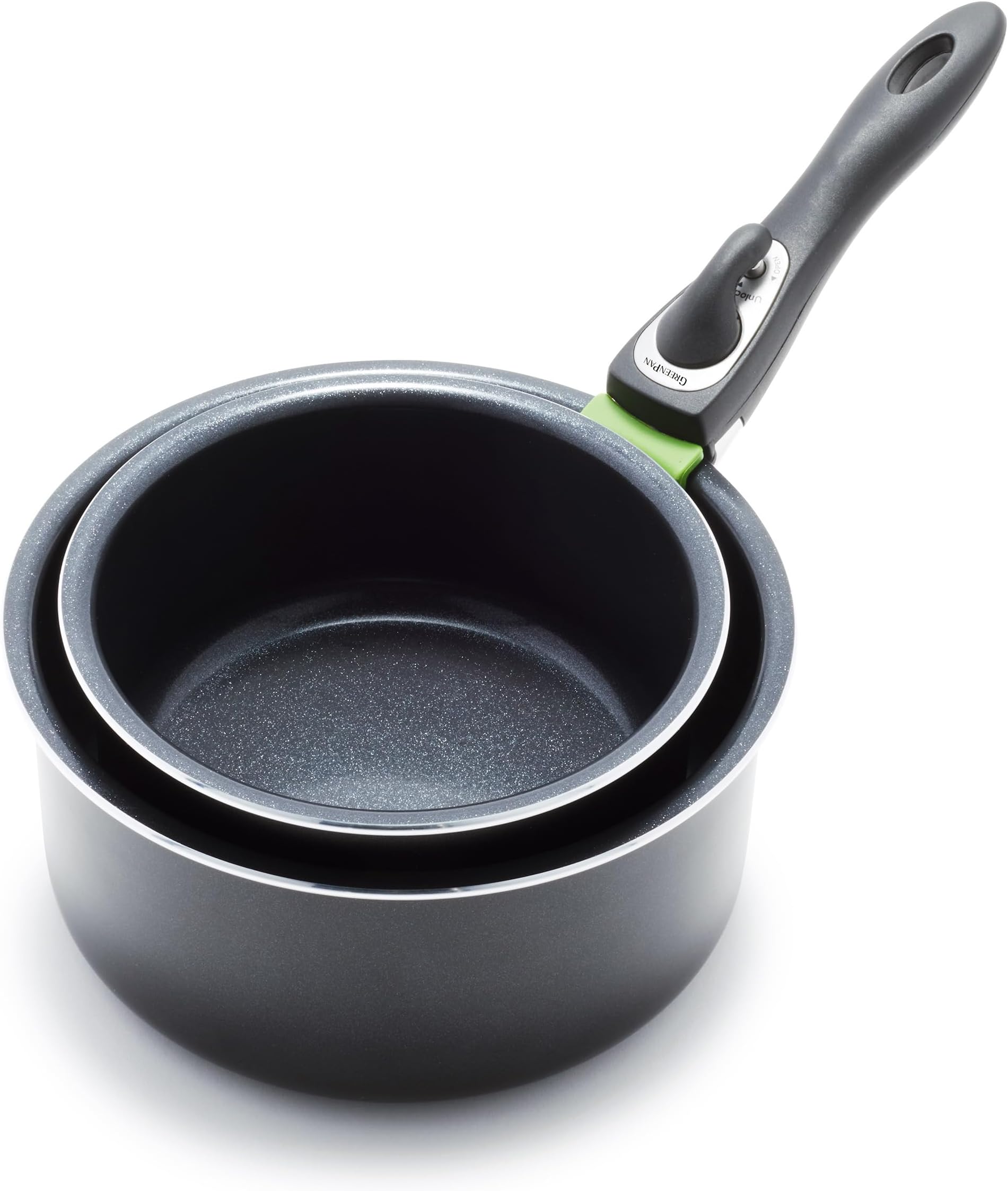 Amazon.com: GreenPan Clip Series 1.7QT and 3.3QT Saucepan Set with ...