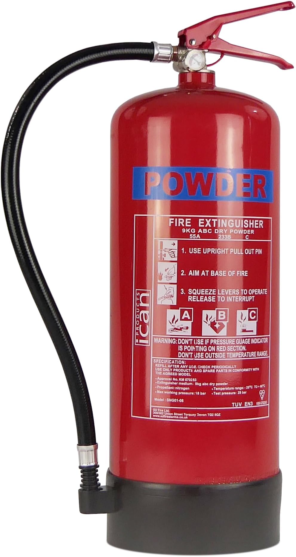 iCan 9kg Powder Fire Extinguisher - High-Capacity - Proactive Fire ...