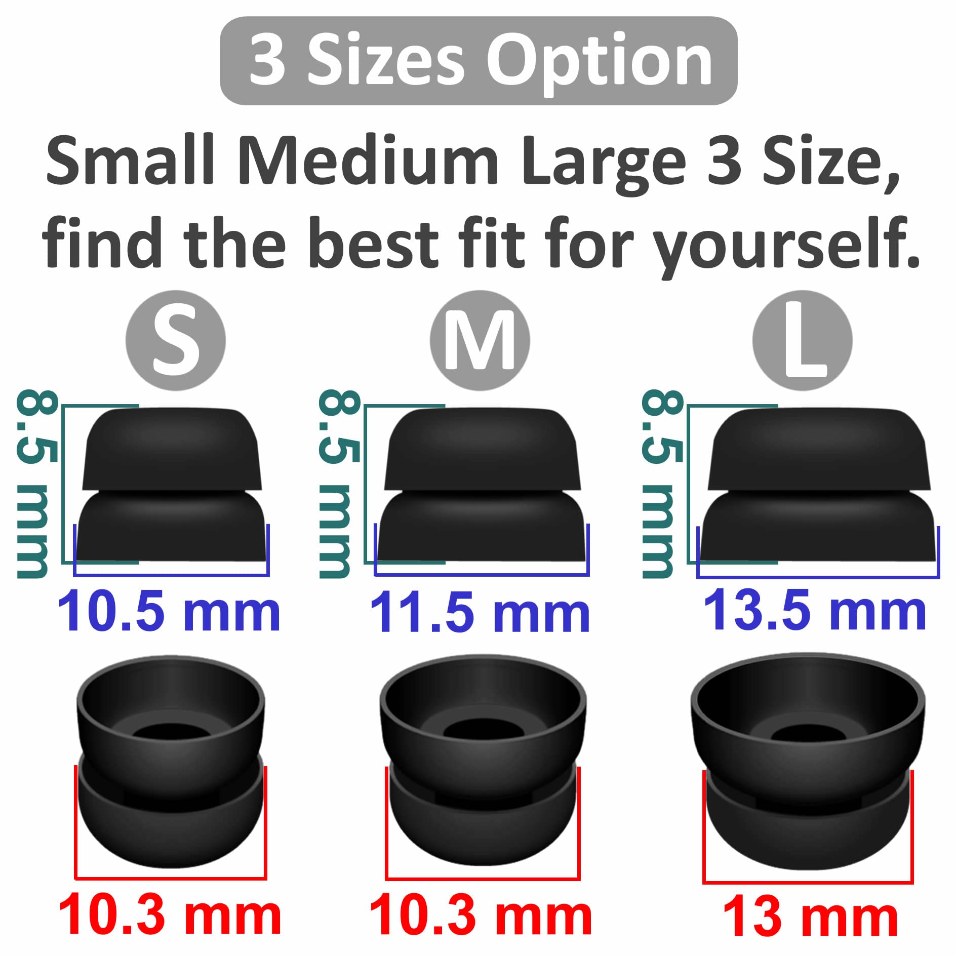 Snapklik.com : IiEXCEL Powerbeats Pro 2 Double Flange Ear Tips, 6 Pairs ...