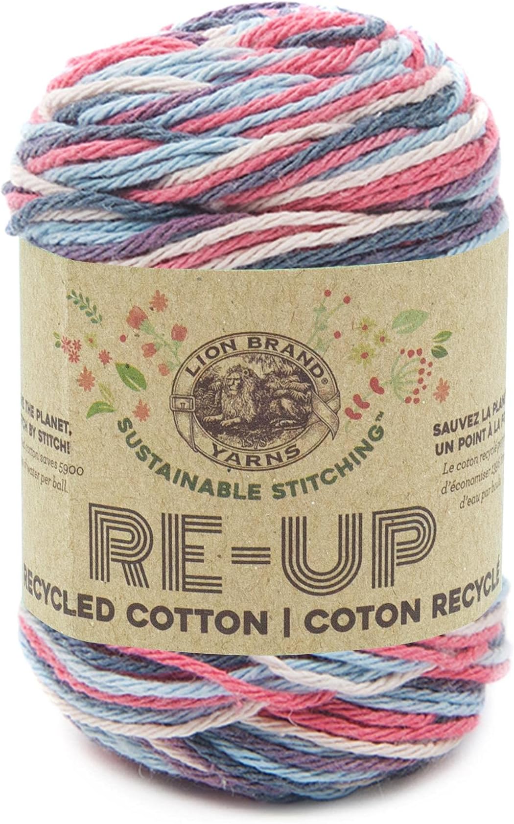 Amazon.com: (1 Skein) Lion Brand Yarn Re-Up Cotton Yarn, Confetti
