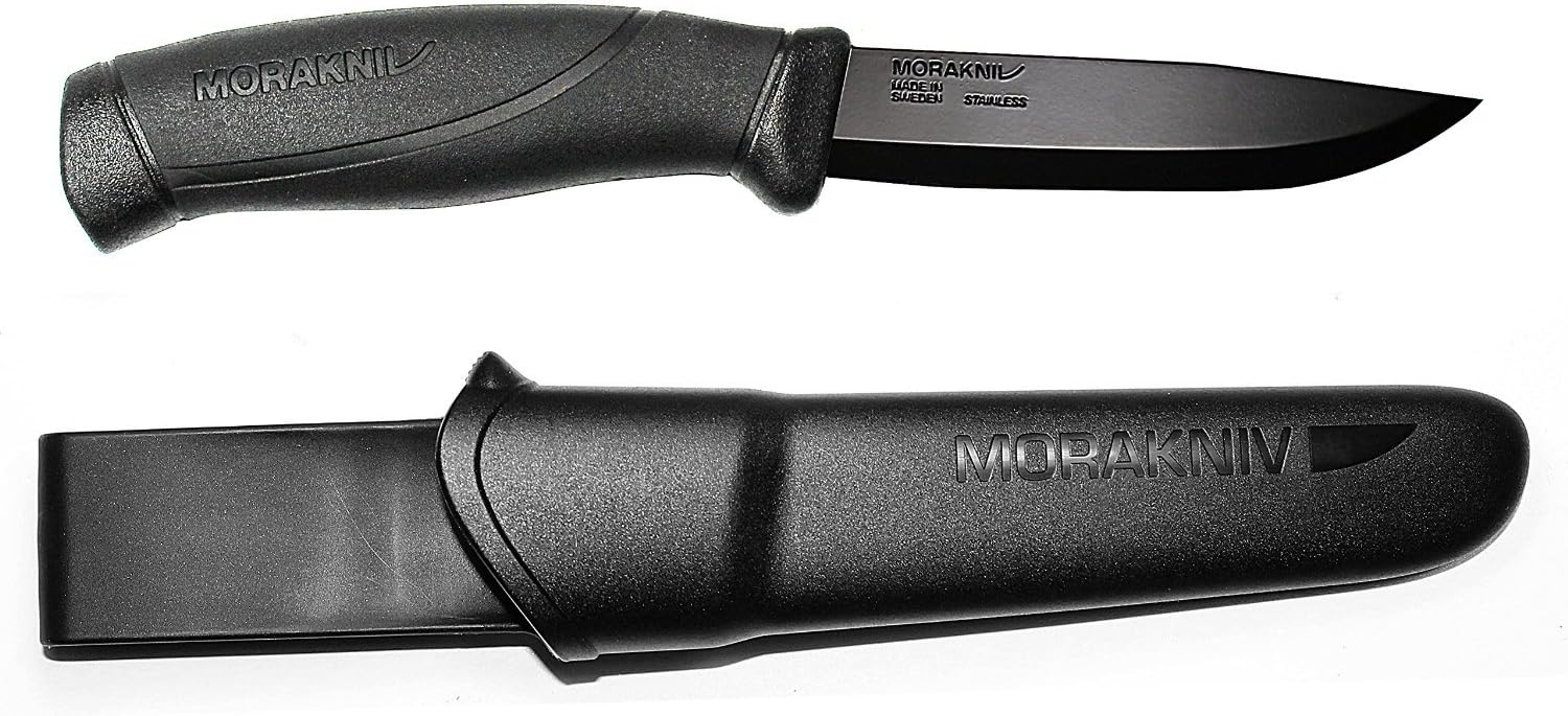 Amazon.com : Morakniv Companion Fixed-Blade Tactical Knife with Black ...