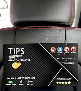 Tip Signs Compatible with Lyft and Uber - Drivers Accessories Sign for ...