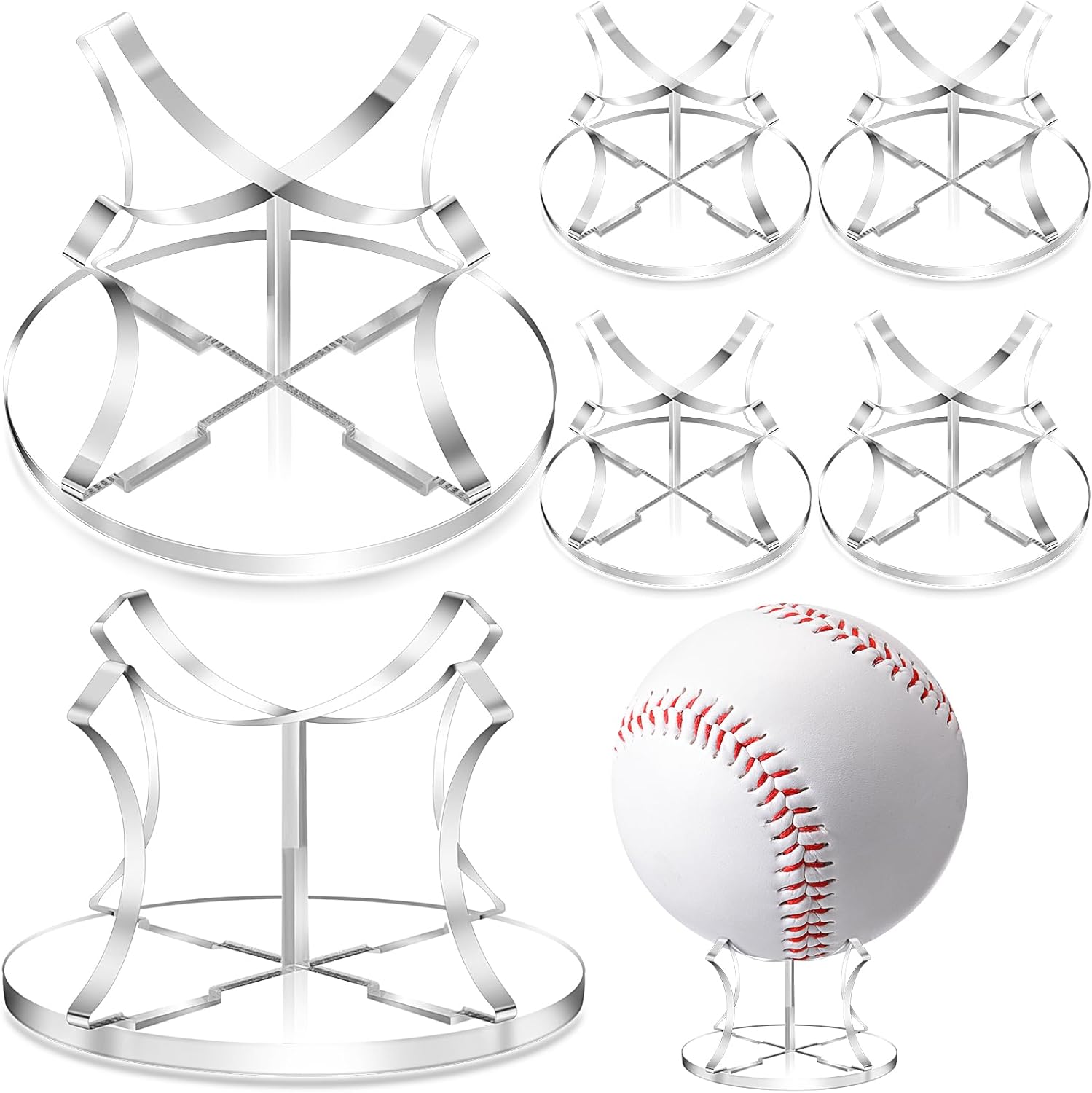 Amazon.com: Mudder 6 Pack Acrylic Baseball Display Stand Holder, Sport ...