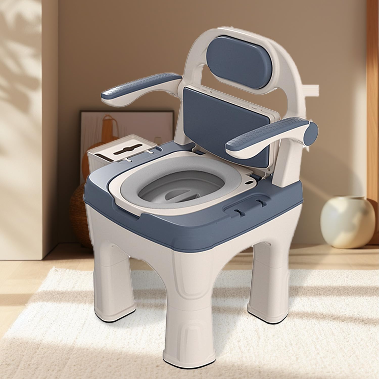 Amazon.com: Portable Bedside Commode Chair for Senior,Mobility Toilet ...