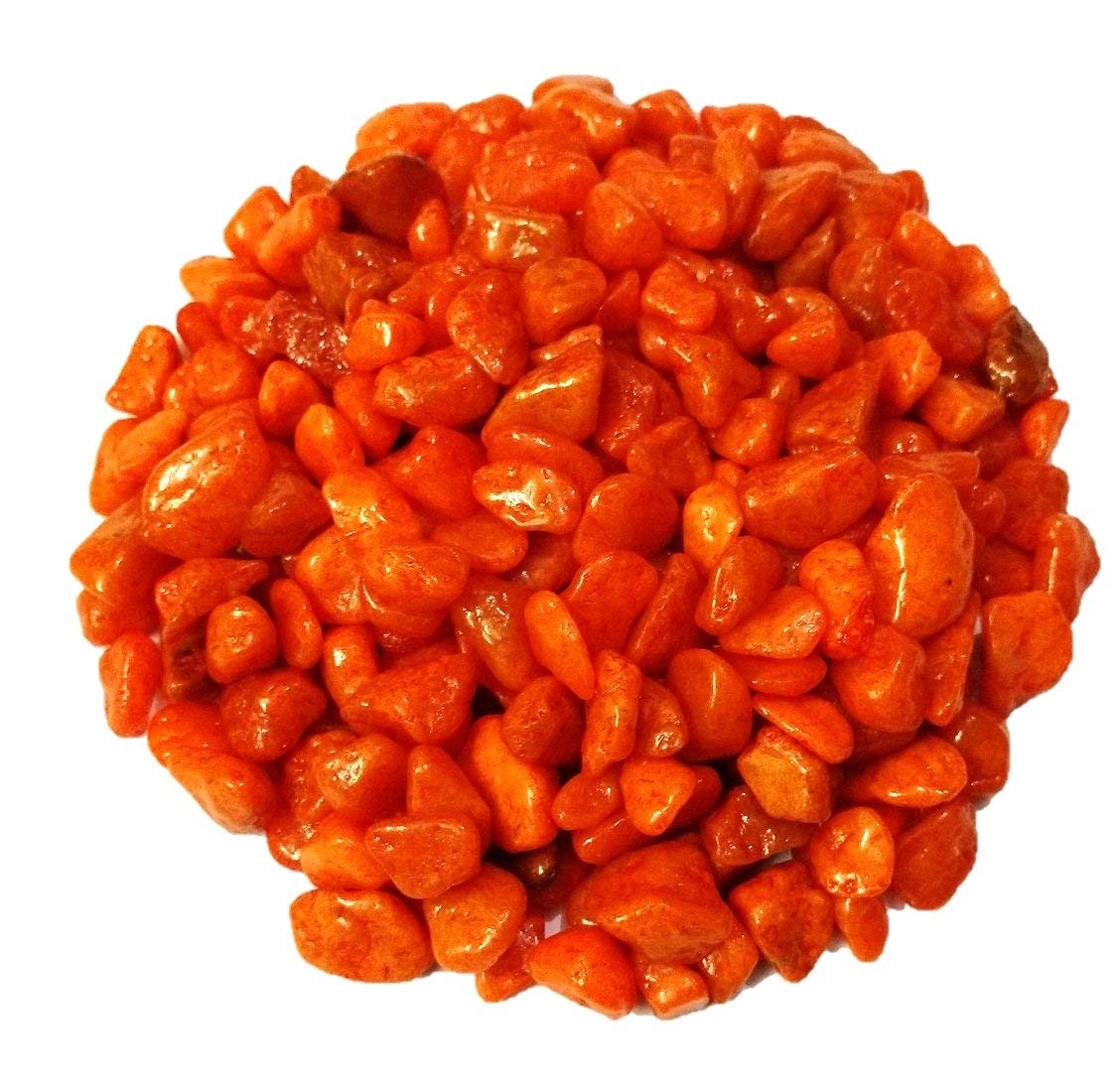 Dashin Glossy Orange Pebbles Stones for Decoration, Garden, Plants Pots ...