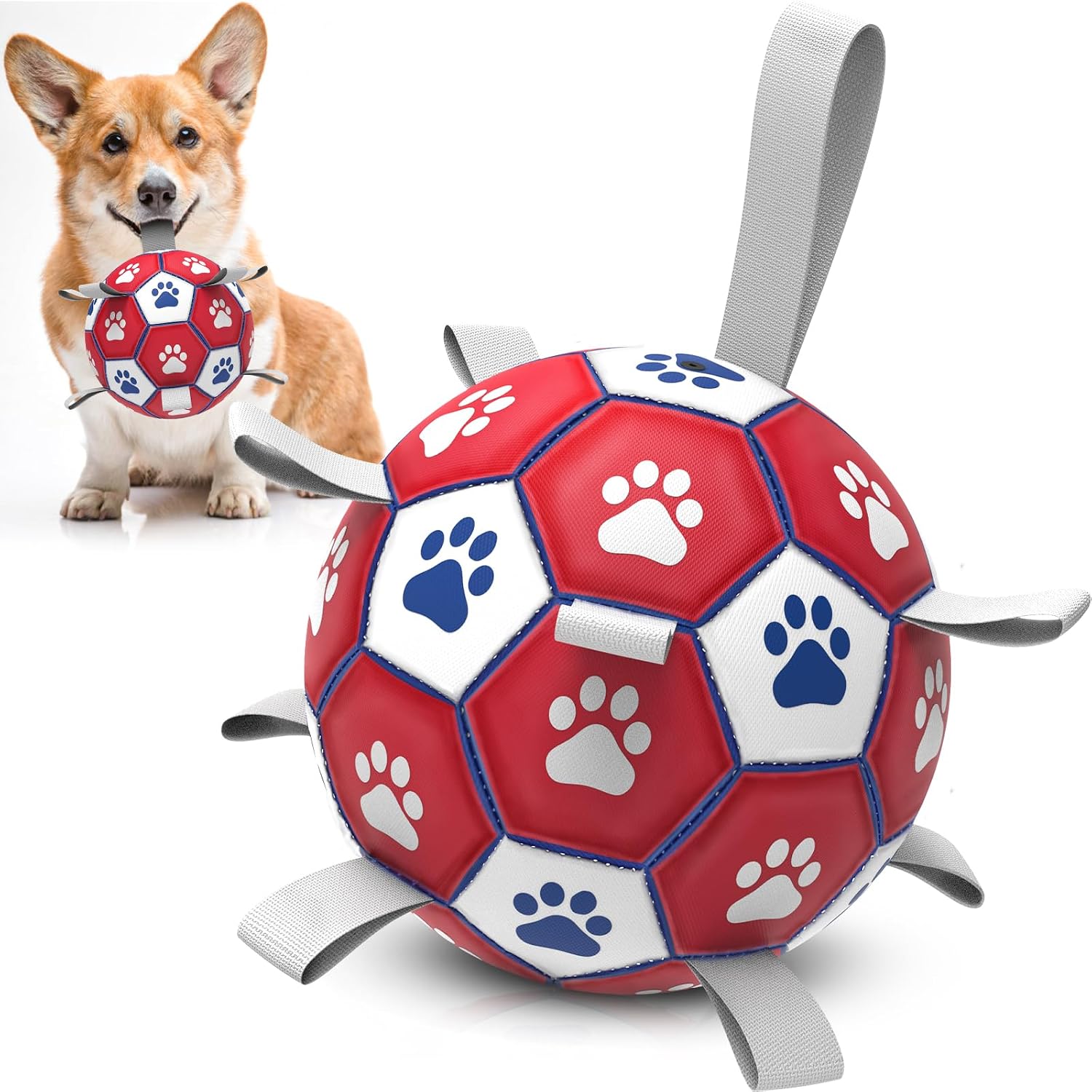 Buy Diman Interactive Dog Toys Ball, Dog Soccer Balls with 9 Nylon ...