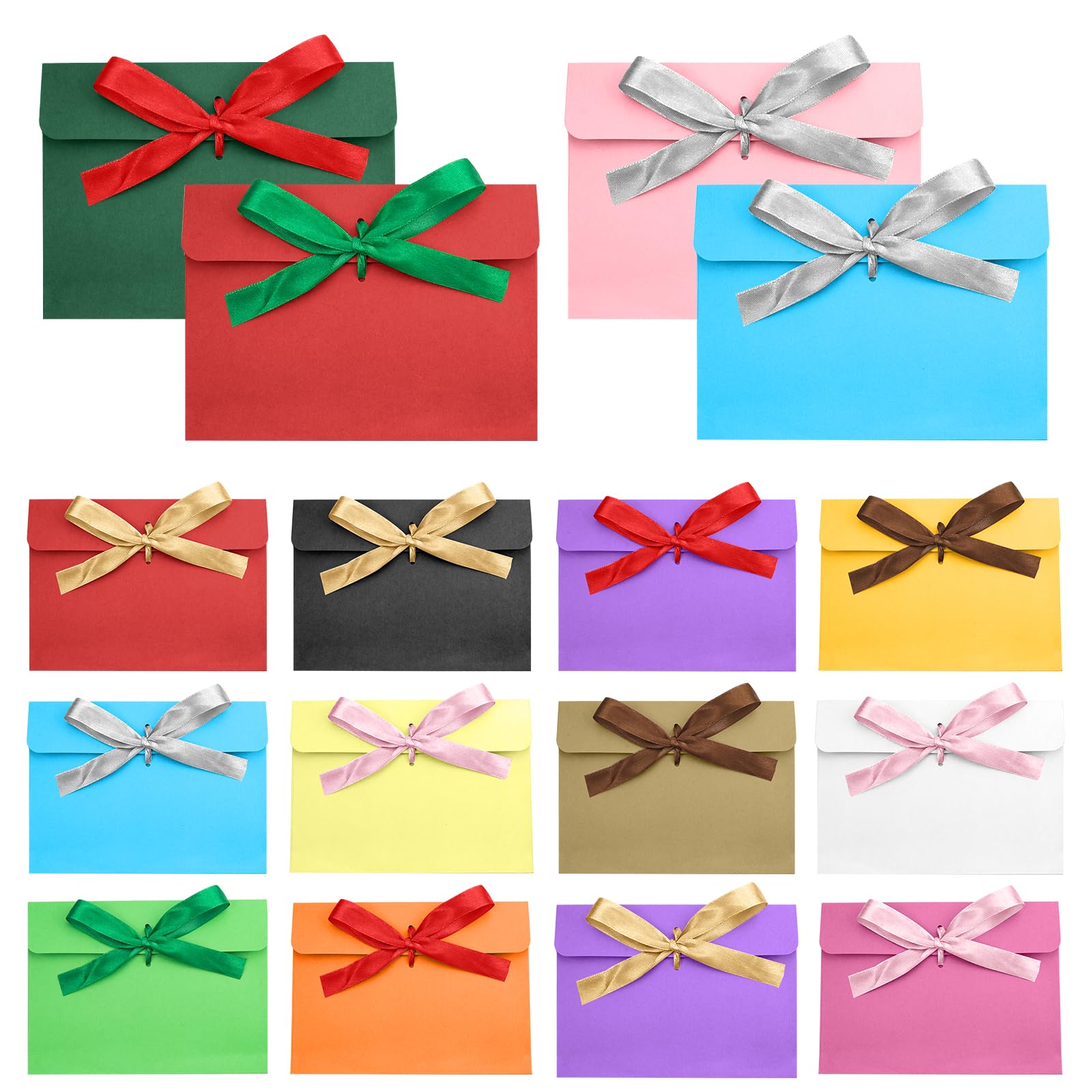 16Pcs Gift Envelopes Colourful Envelopes with Ribbon Vintage Envelopes ...