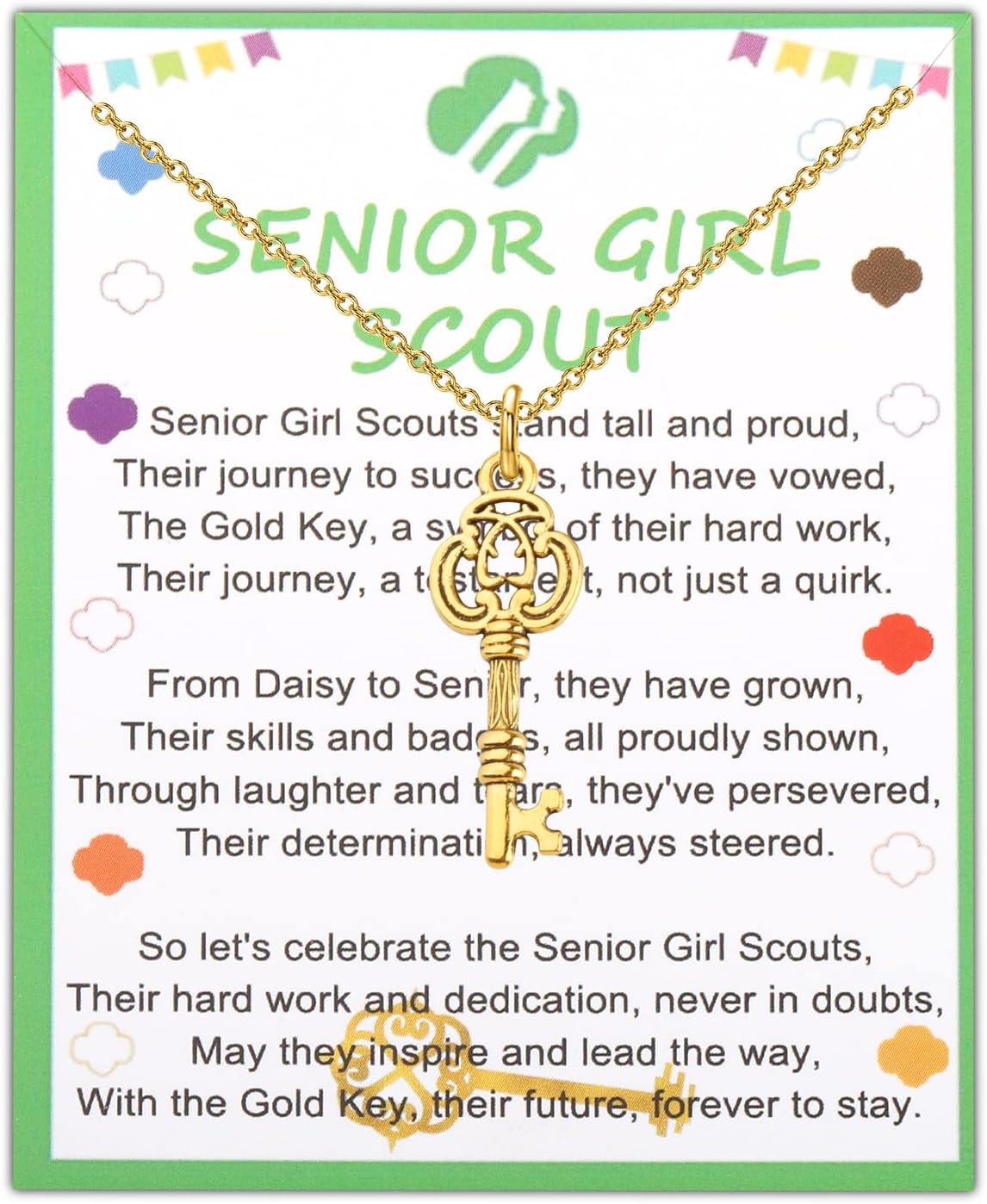 Amazon.com: BAUNA Scout Gold Key Necklace Scout Gold Award Gift Scout ...