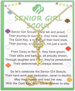 Amazon.com: BAUNA Senior Girl Scout Gold Key Necklace Girl Scout Gold ...