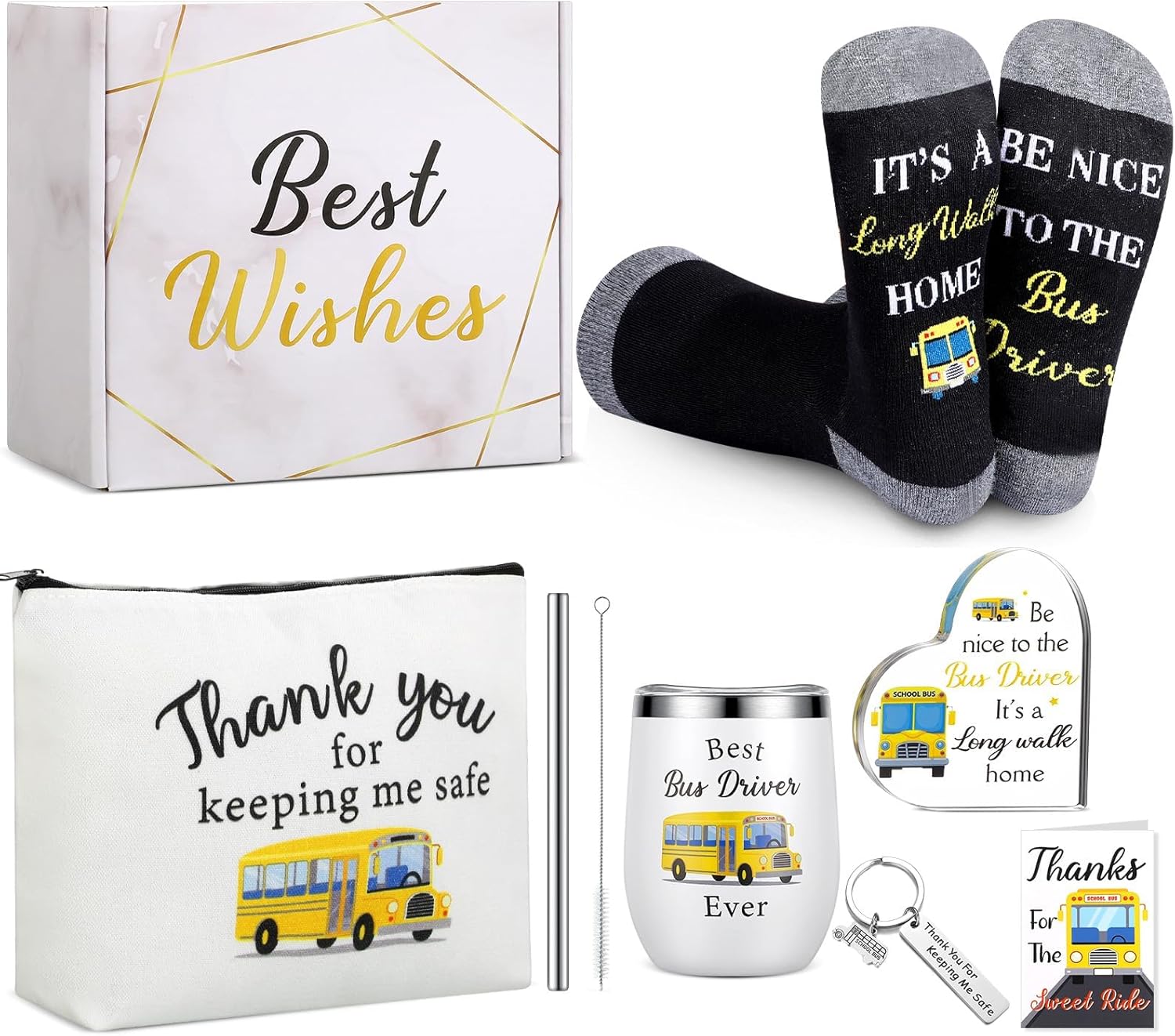 Amazon.com: Sliner 7 Pcs School Bus Driver Appreciation Gifts for Women ...