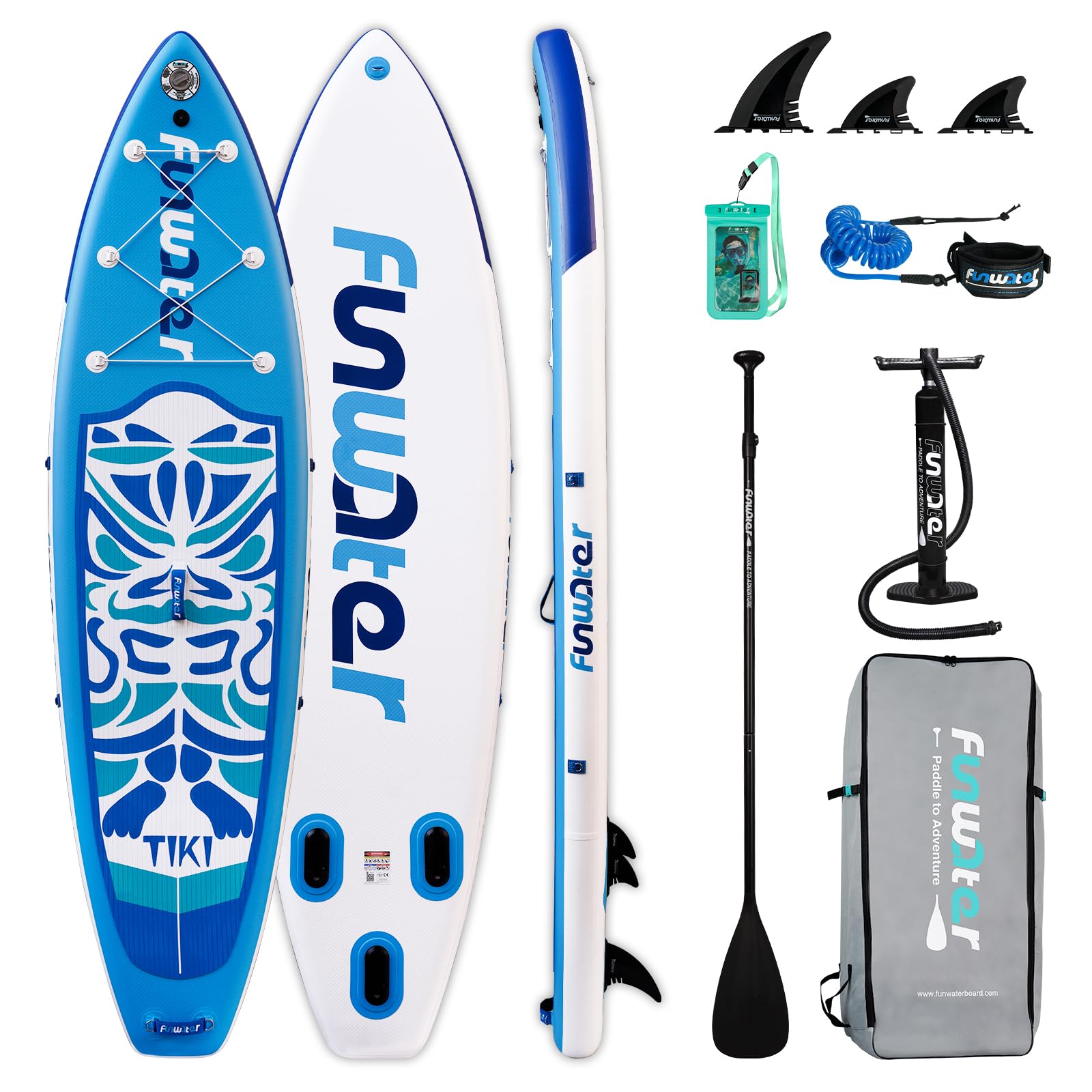 FunWater Inflatable Ultra-Light (17.6lbs) SUP for All Skill Levels ...