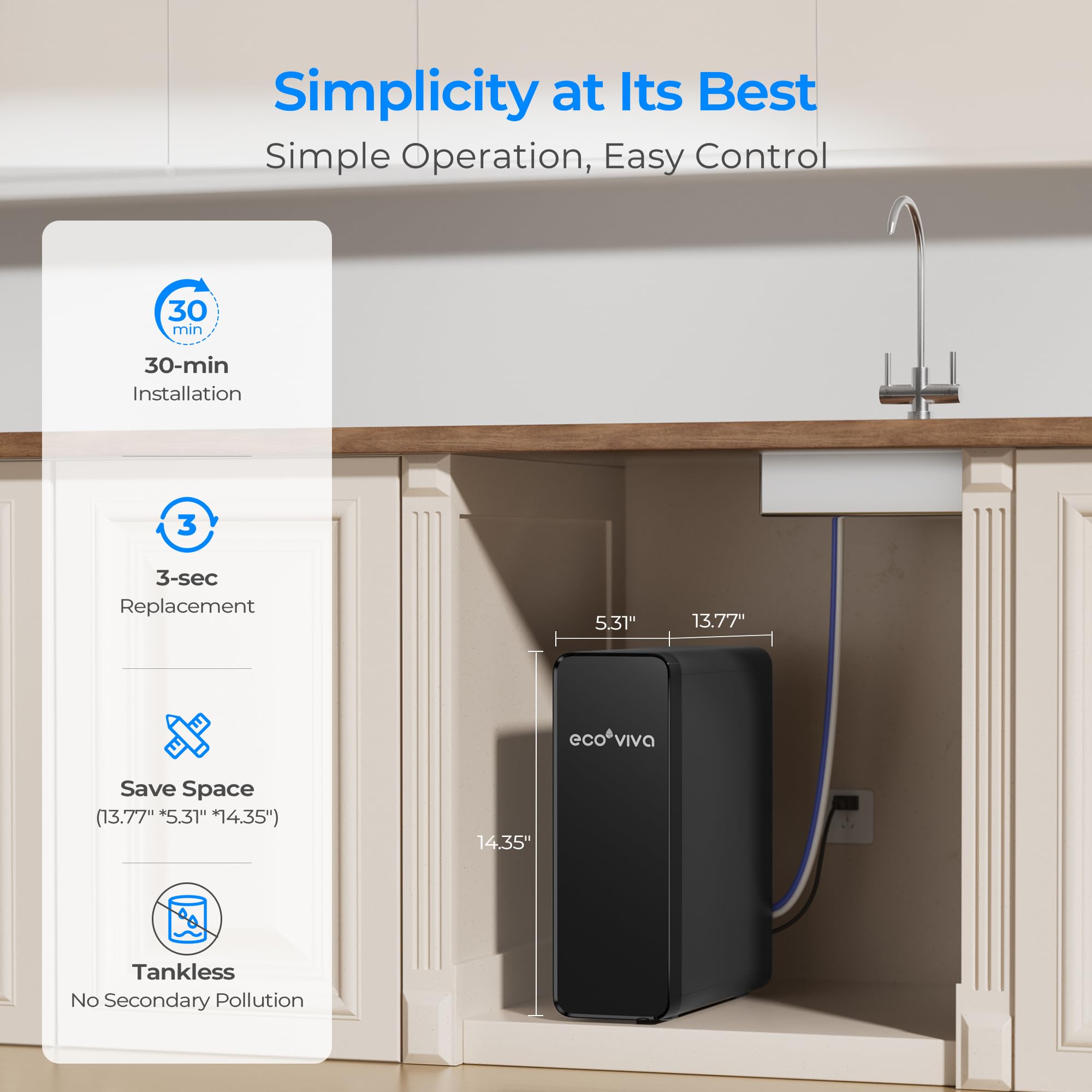 Reverse Osmosis System, 600GPD Tankless Reverse Osmosis Water Filter, 8 ...