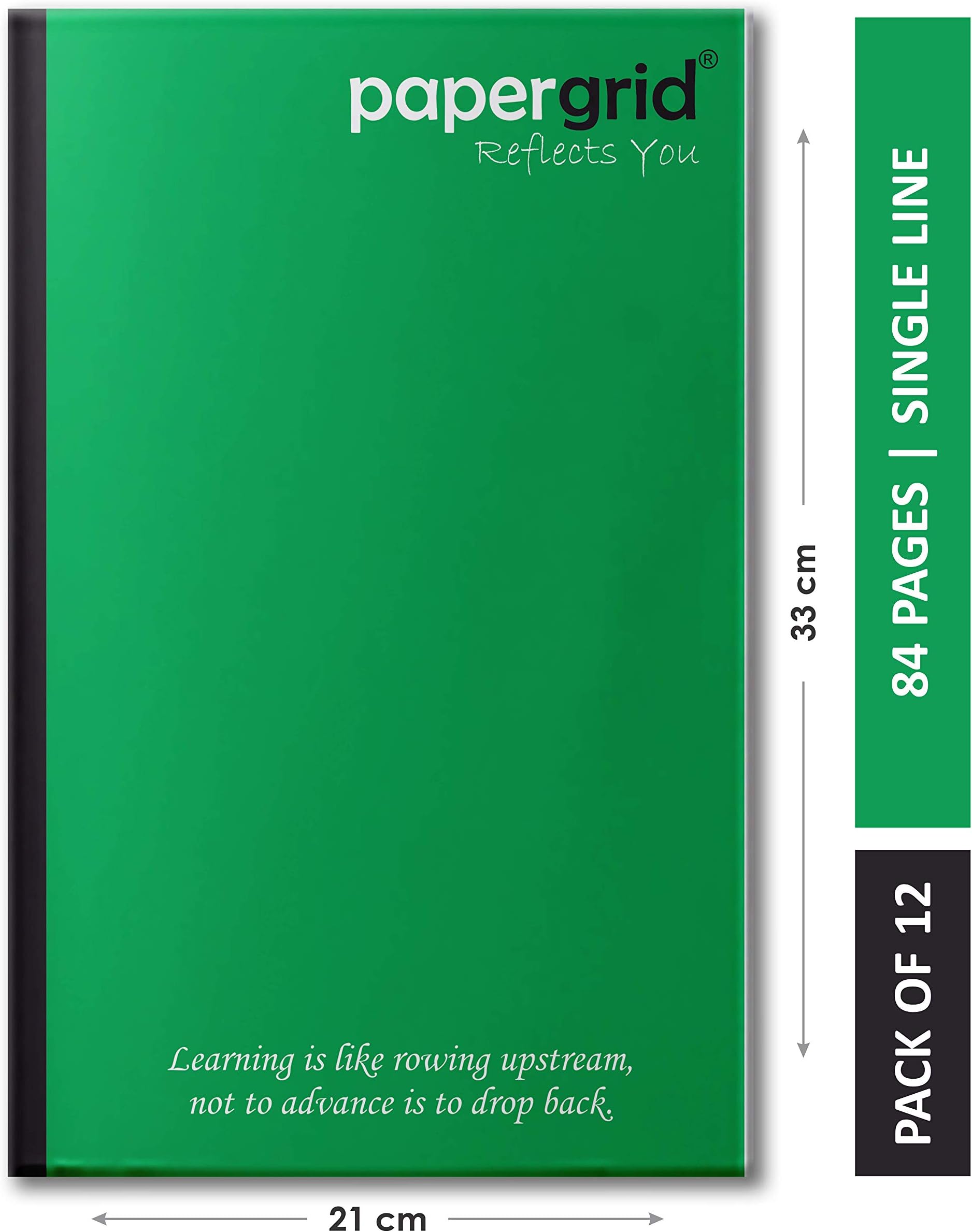 papergrid Notebook - Ultra Long Book (33 cm x 21 cm), Single Line, 160 ...