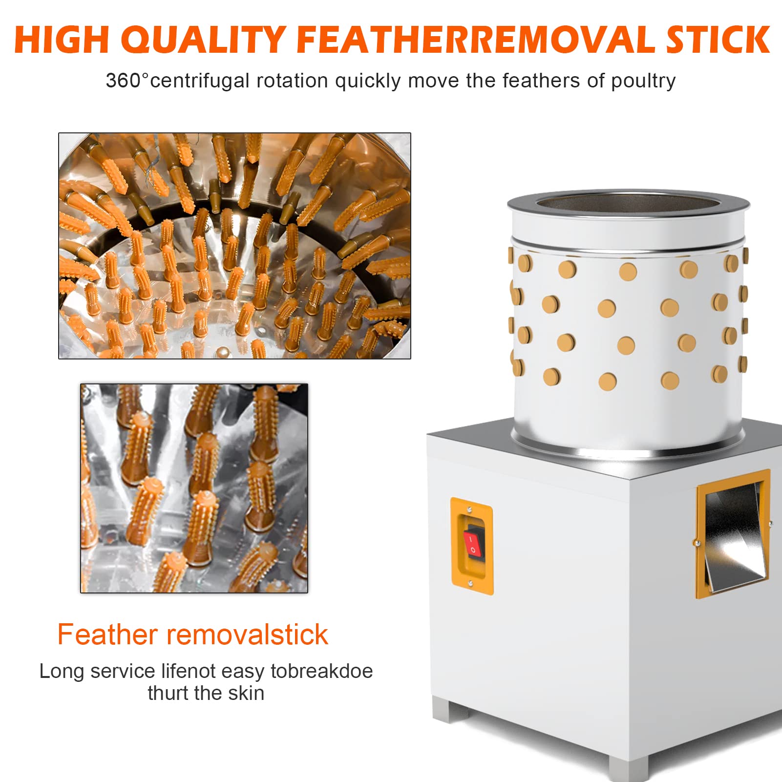 HOWUXZO 12Inch Small Size Birds Quail Chicken Poultry Plucker Machine ...