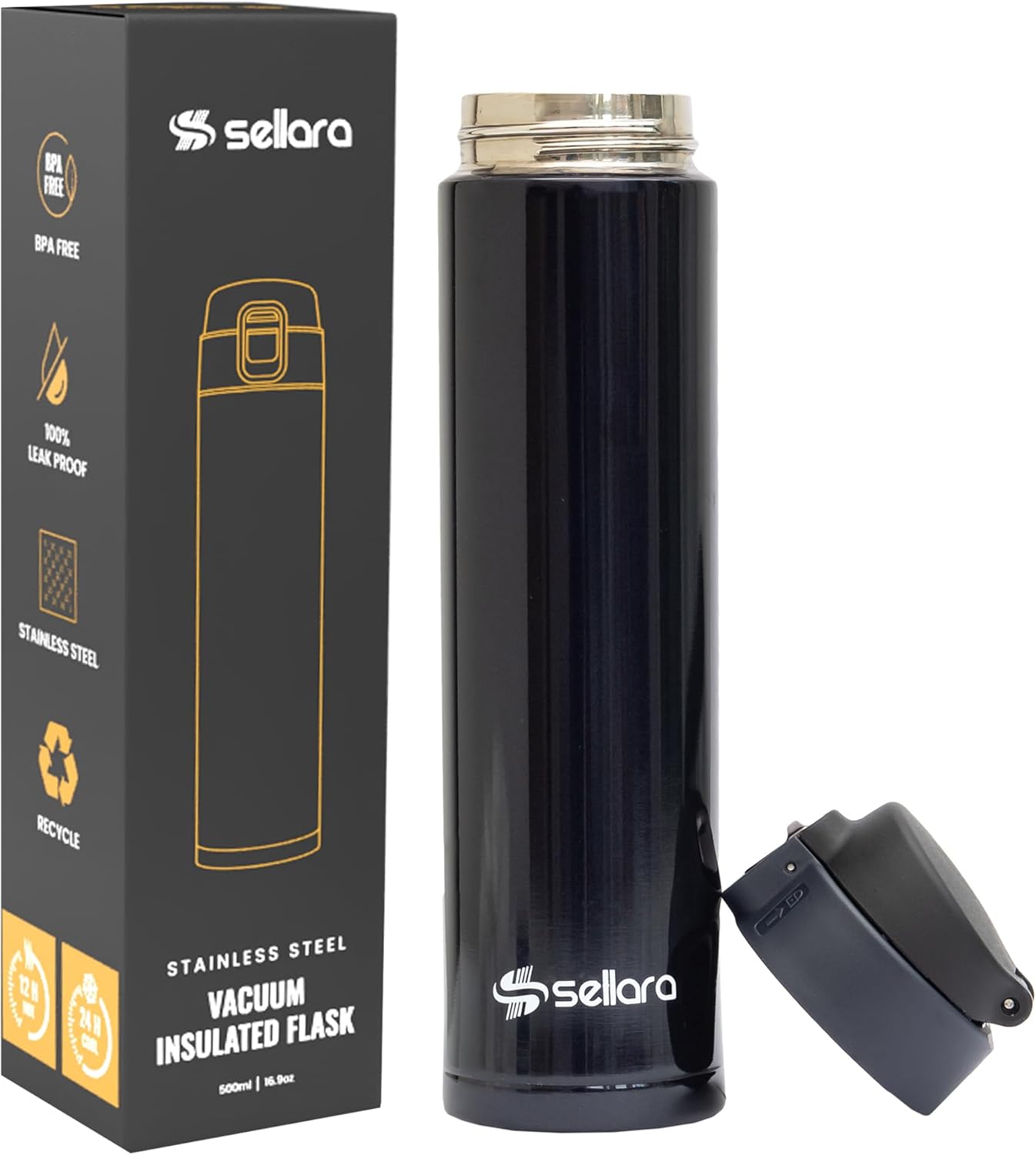 SELLARA Double Walled Vacuum Cup Flask Thermo, Stainless Steel ...