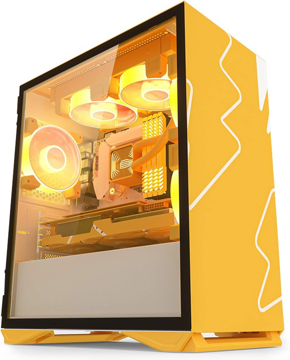 Amazon.com: ZXCVBNAS PC Gaming Case - USB3.0 Port - Tempered Glass Side ...