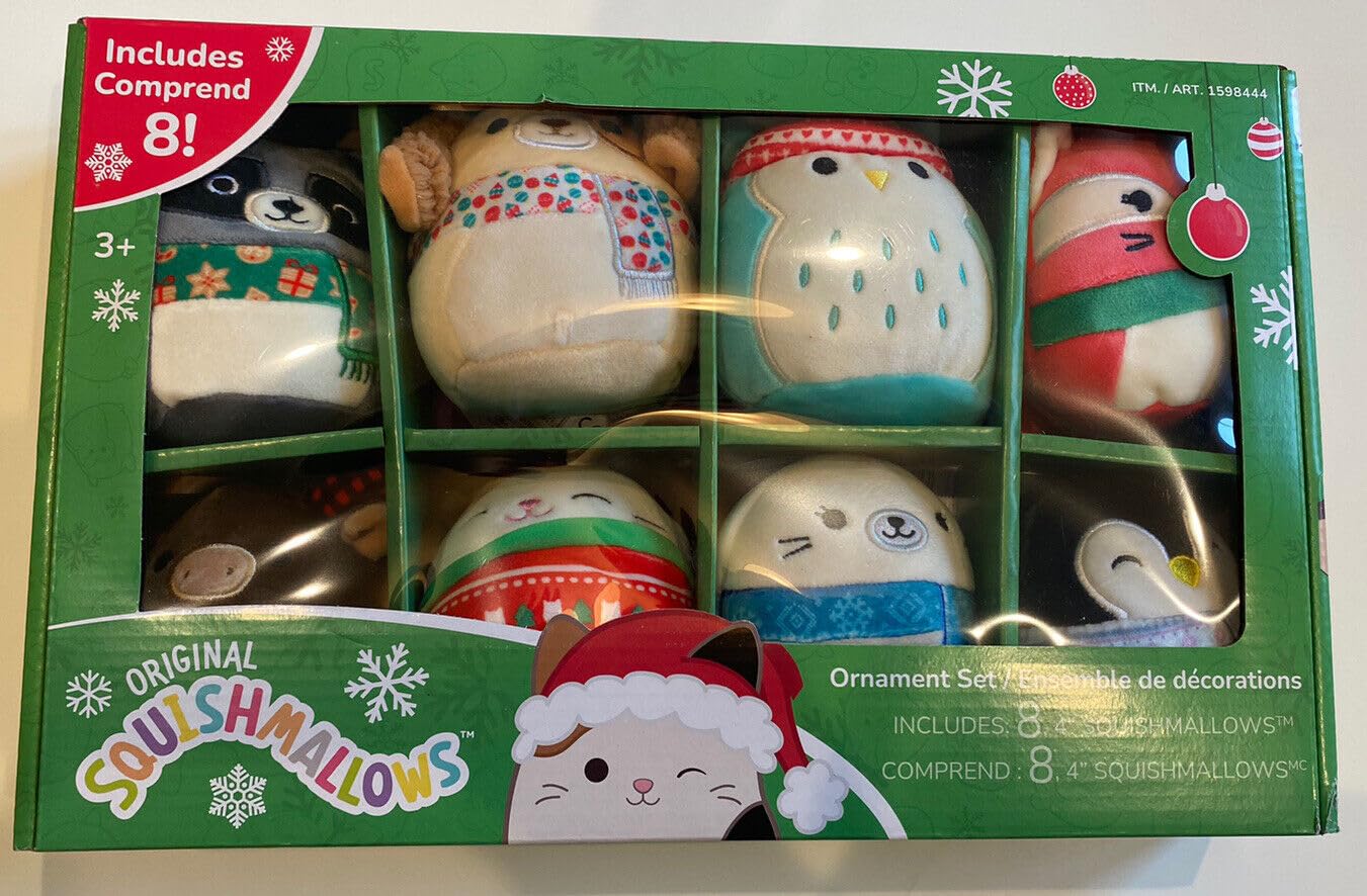 Squish Mallow Winter 4" Ornaments Set of 8-Great Christmas Ornaments ...