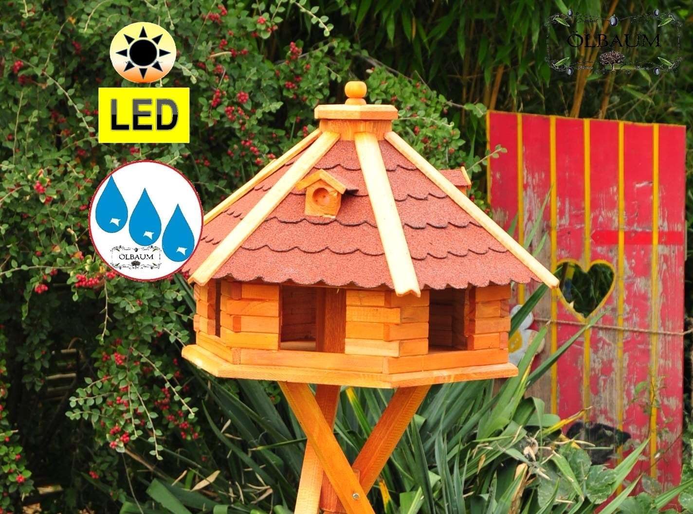 BTV Vogelhaus-Futterhaus Massivholz, Premium Vogelhäuser, XXL ca. 70-75 ...