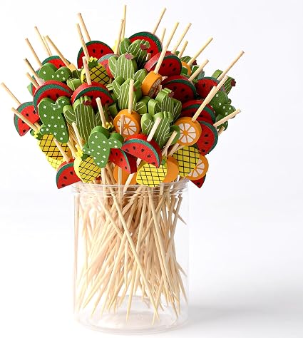 Amazon.com | 120 PCS Handmade Bamboo Cocktail Picks with Pineapple ...