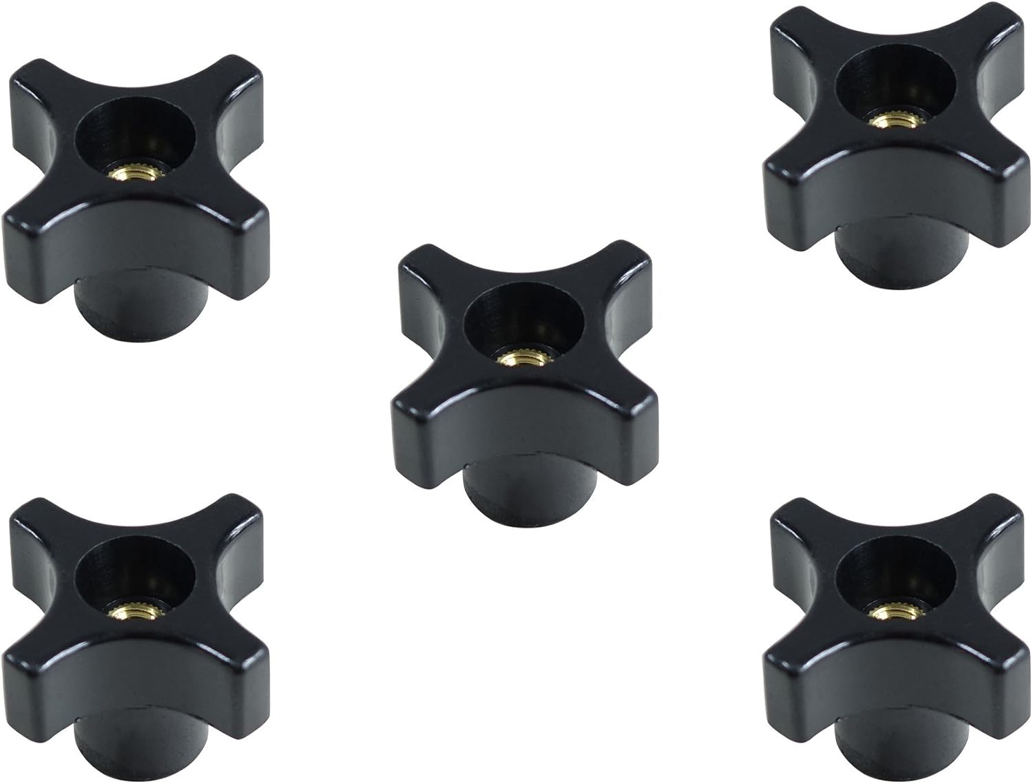 Amazon.com: POWERTEC 5 Pack 1/4"-20 4 Star Knobs, Threaded Clamping ...