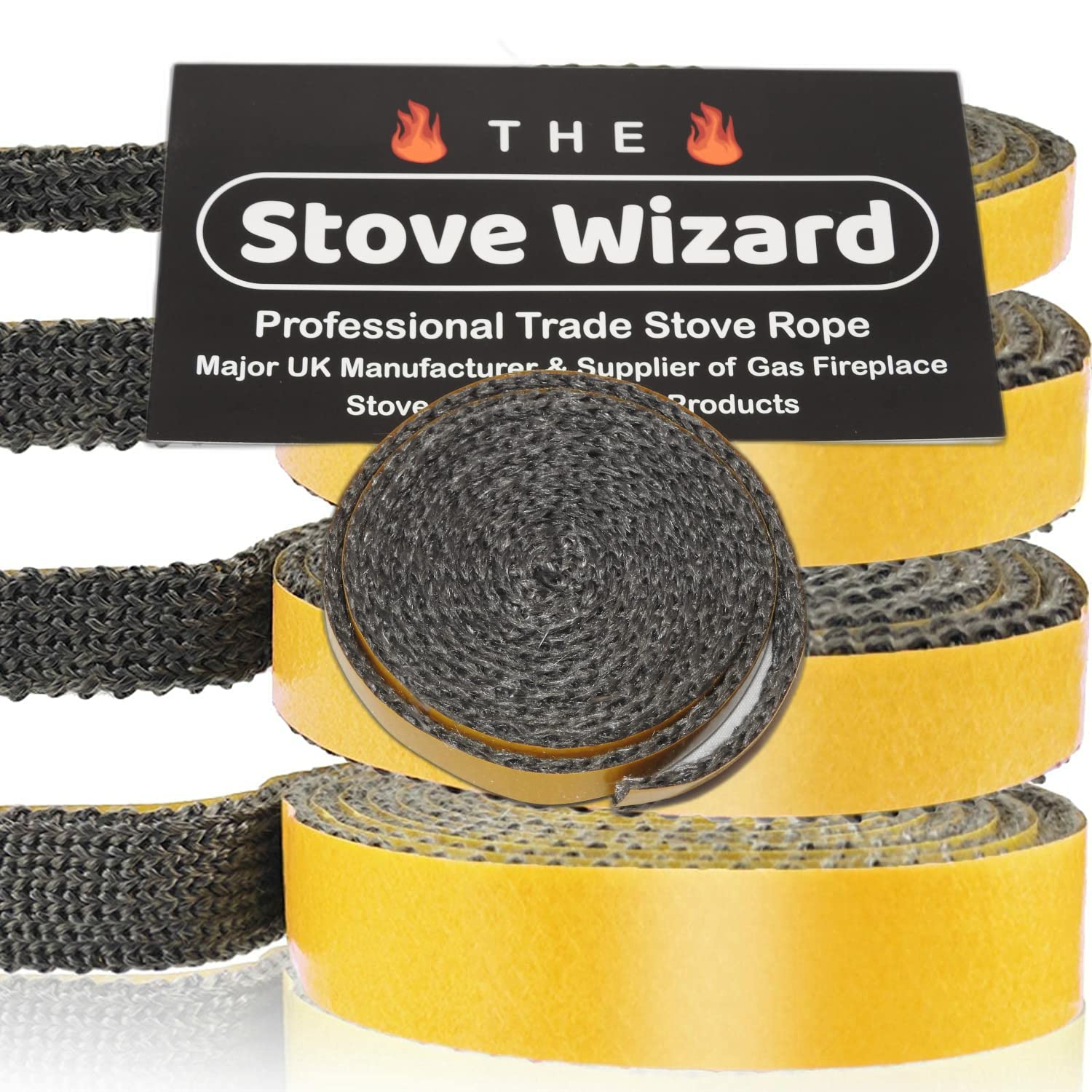 The Stove Wizard Fire Rope for Wood Burning Stove, Self Adhesive Seal ...