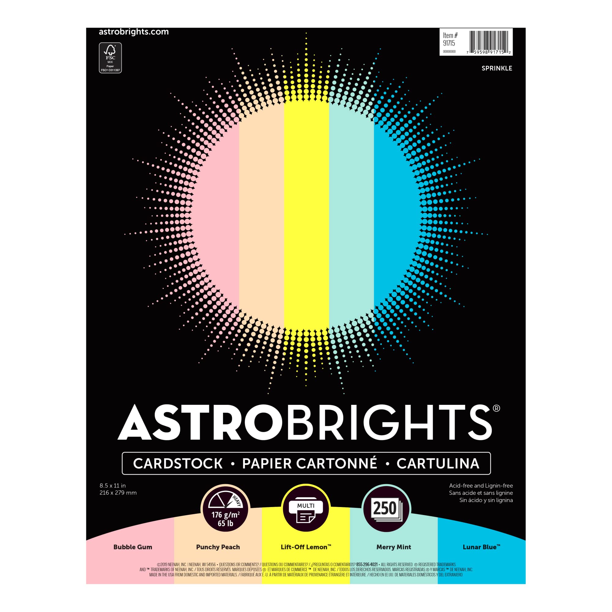 Amazon.com : Astrobrights Color Card Stock, Letter Size, 65 Lb ...