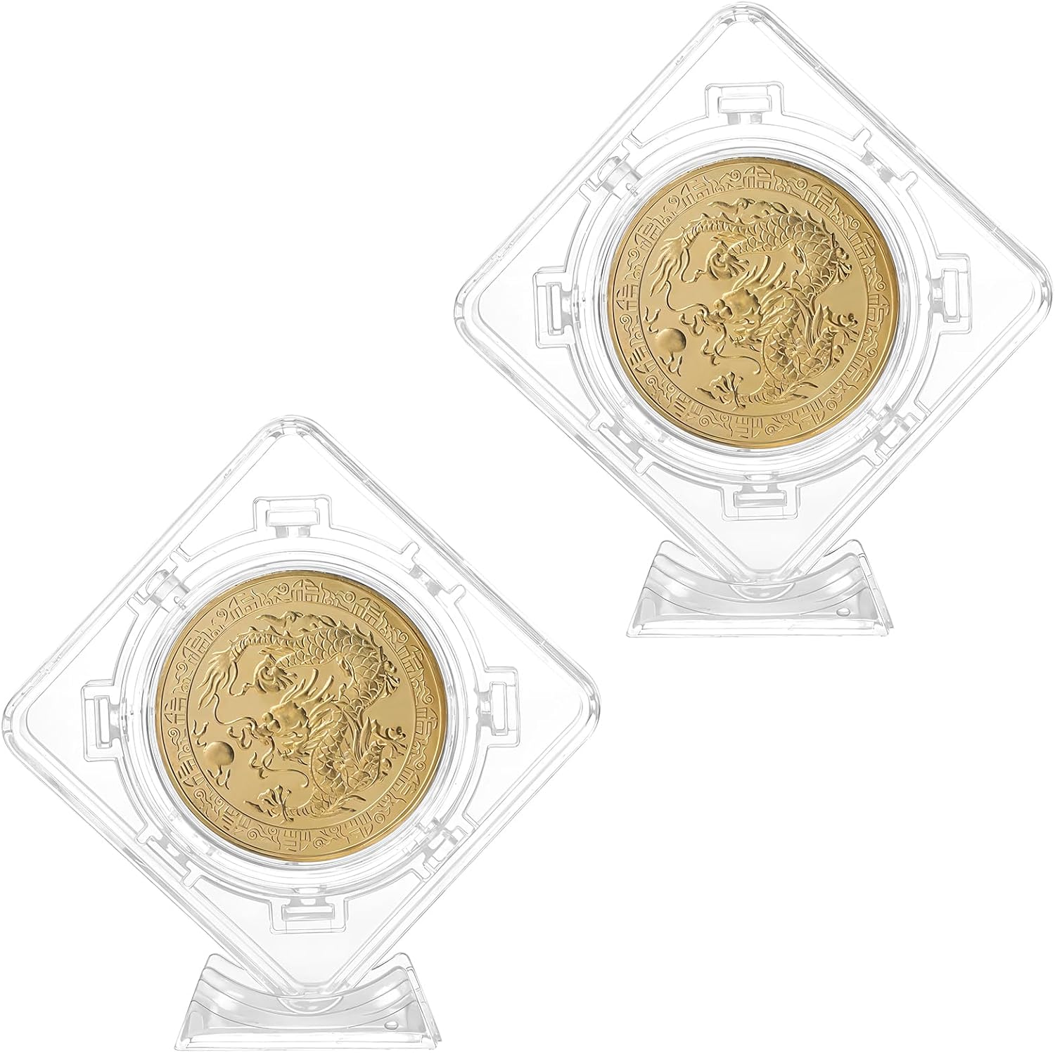 Amazon.com: 2 Pcs Coin Display Case Coins Display Stand Challenge Coin ...