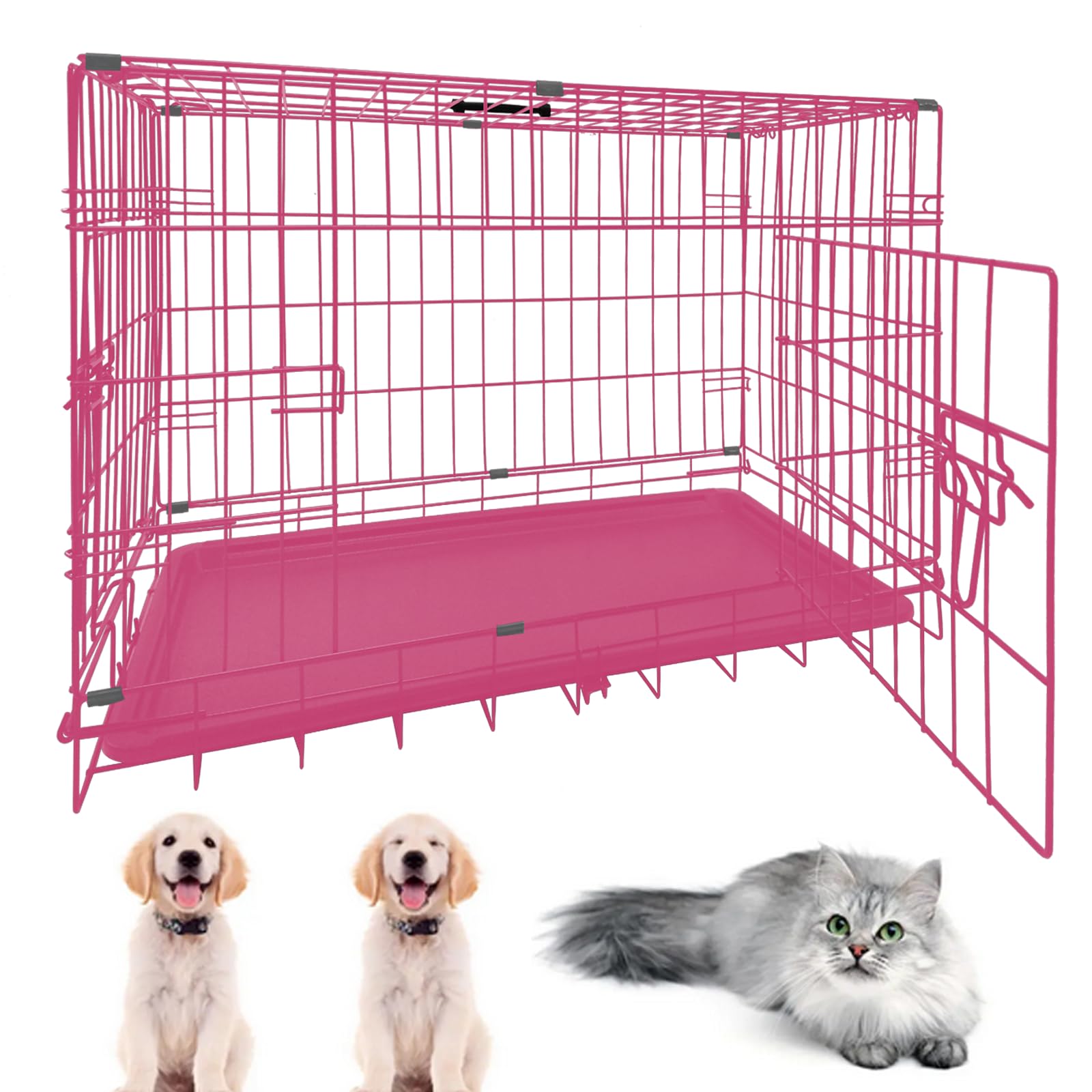 Puppy Crates for Small/Medium/Large Dogs Cats, Durable Pet Cage Metal ...