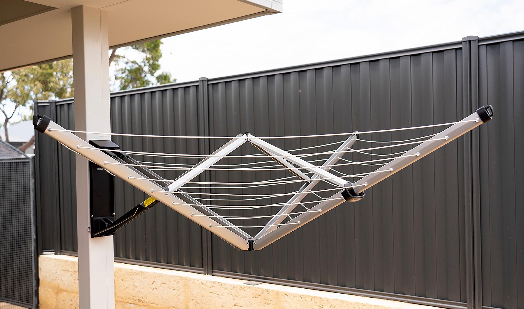 Brabantia 375842 Wall Fix Fold Away Clothes Line 4 Arm/24m with ...