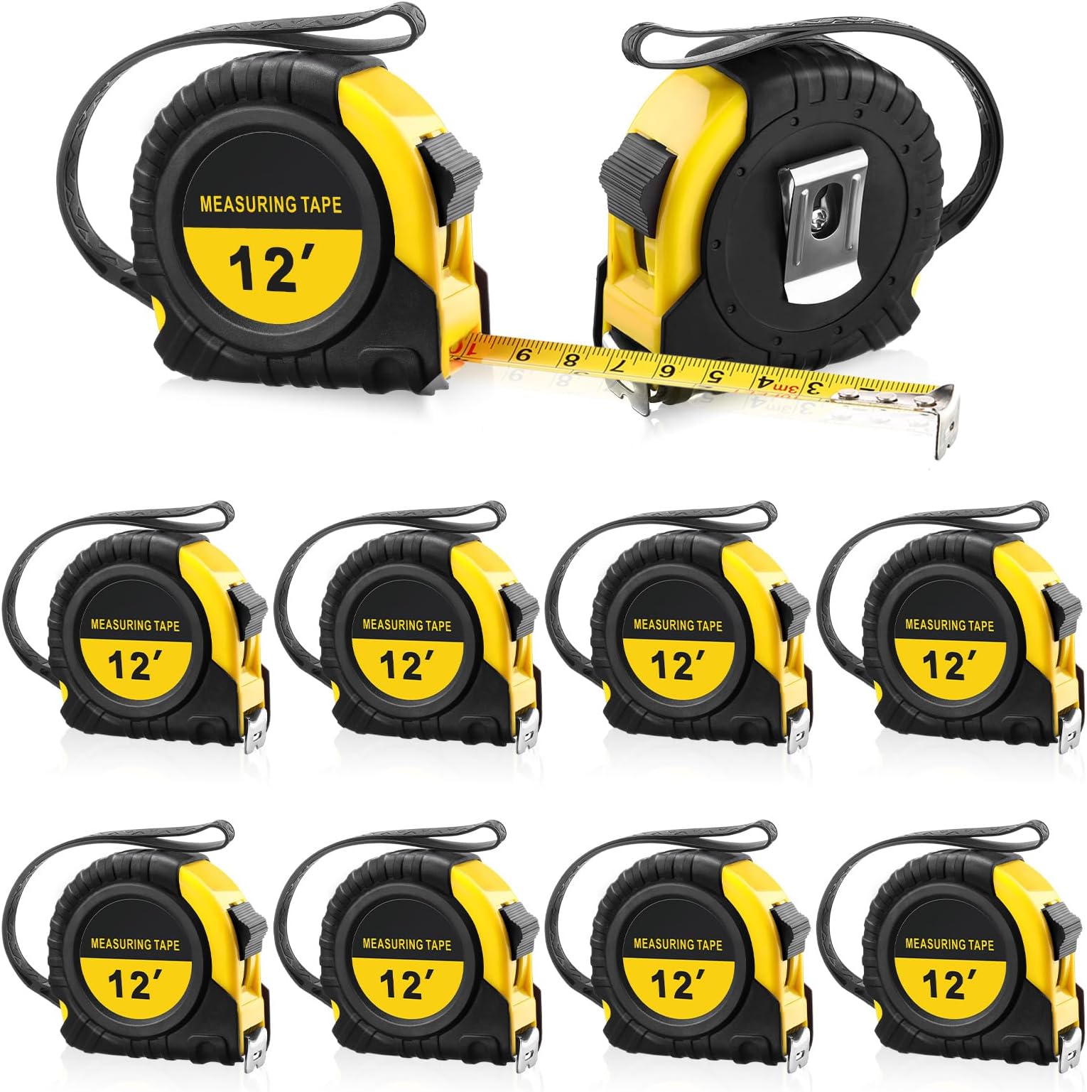 Titan 10912 6-Piece 12-Foot Tape Measure Bulk Set with Easy-Read ...
