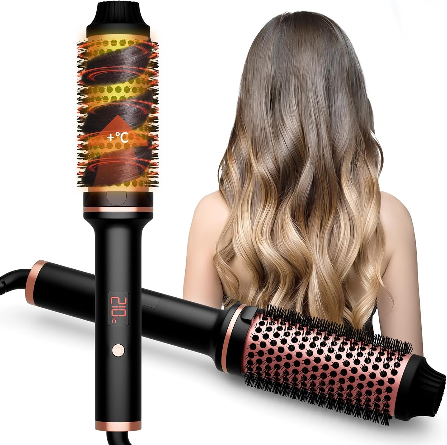 Thermal Brush, 10 Adjustable Temperatures Hot Hair Styler for Women ...