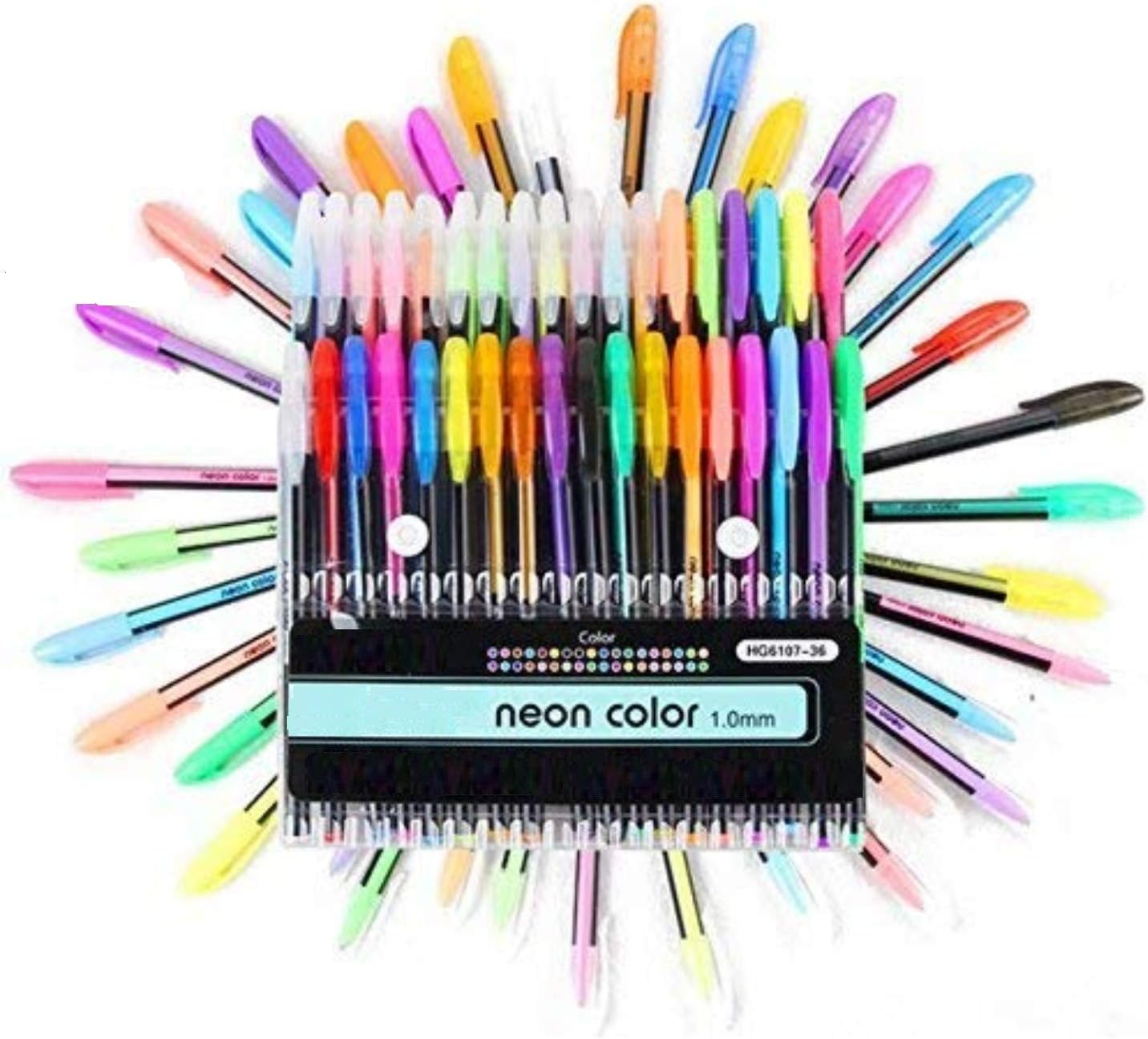 KABEER ART 48 Pc Color gel pens,Glitter, Metallic, Neon pens Set Good ...